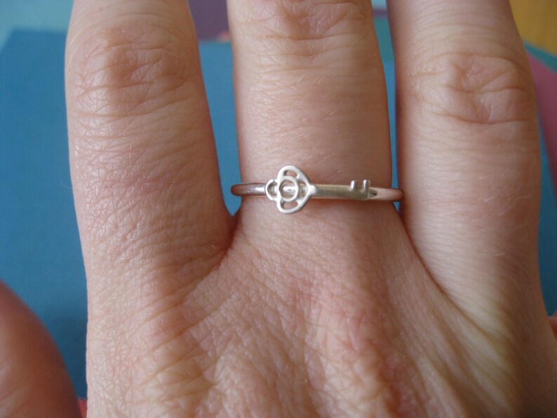 Tiny Key Stacking Ring. Sterling Silver. - Etsy