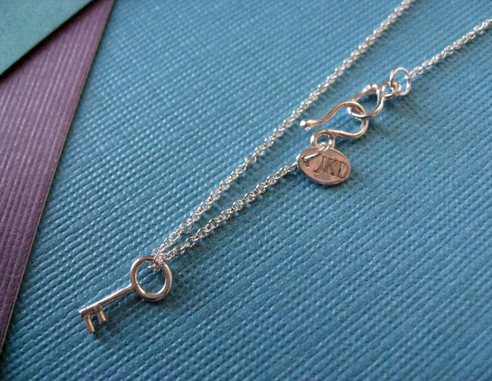 Tiny Key Necklace Sterling Silver - Etsy