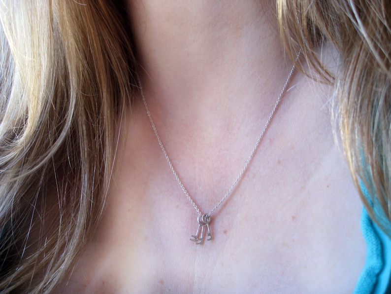 Three Keys Necklace. Mother's Necklace. Sterling Silver. - Etsy