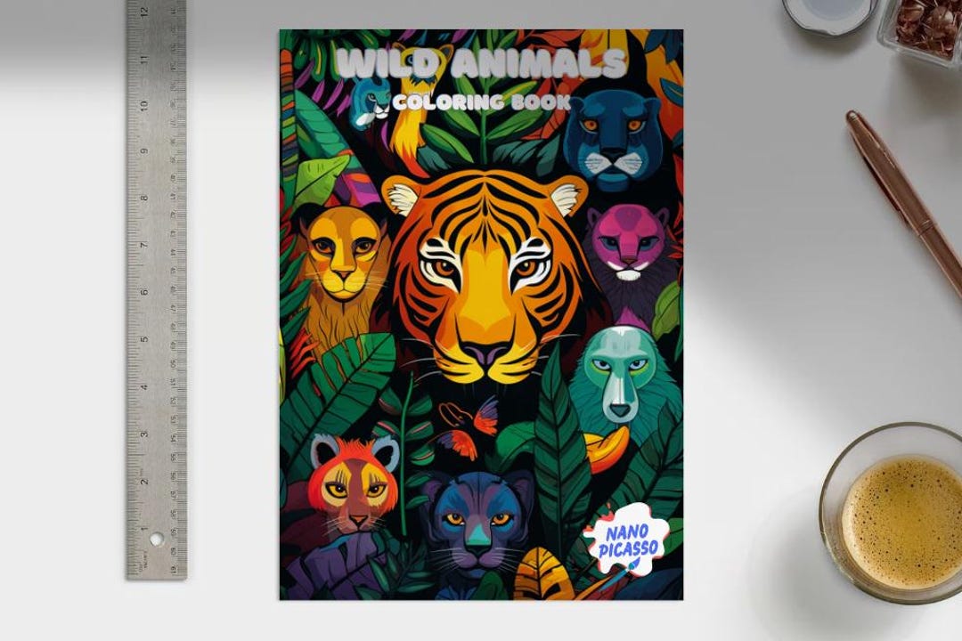 Wild Animals Coloring Book 20 Pages Screen-free Entertainment ...