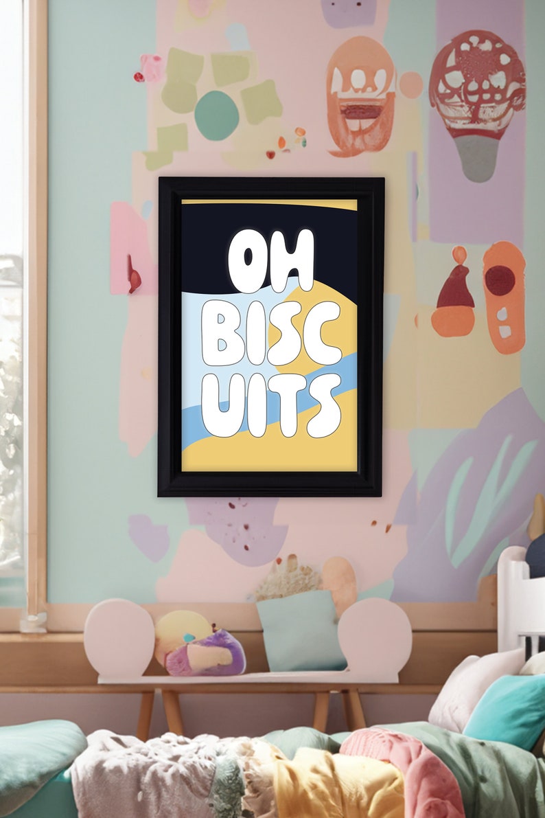 Bluey (TV Show) Digital Poster - "oh Biscuits" (bandit Heeler) - Etsy