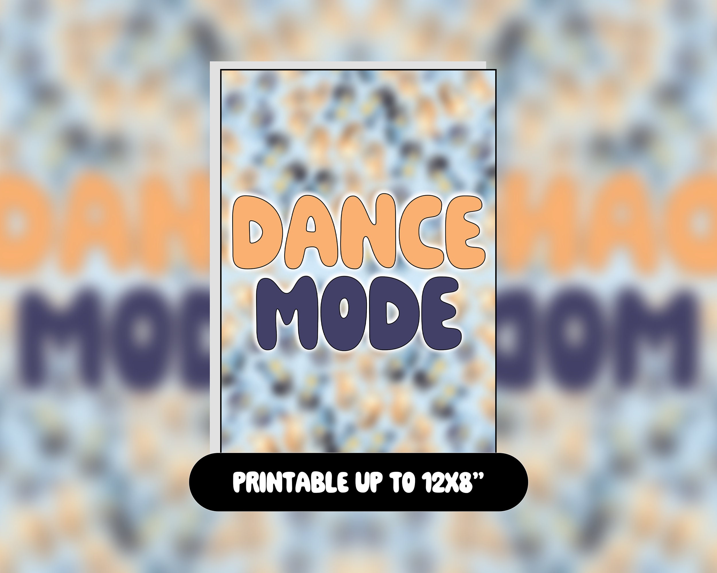 Bluey (TV Show) Digital Poster - "dance Mode" (the Heeler Family) - Etsy