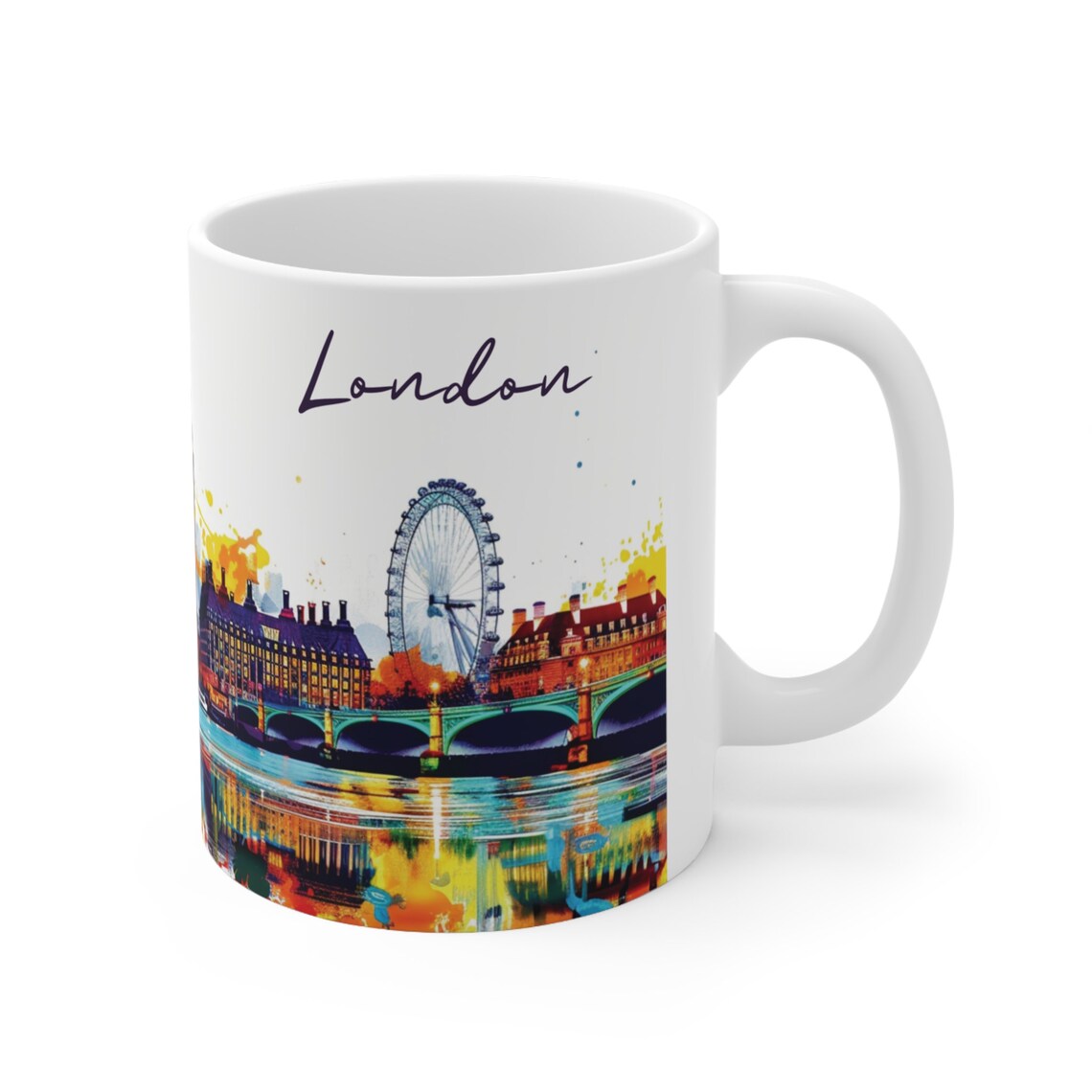 London Watercolor Mug - Ceramic Skyline Cup for Travel Lovers & London ...