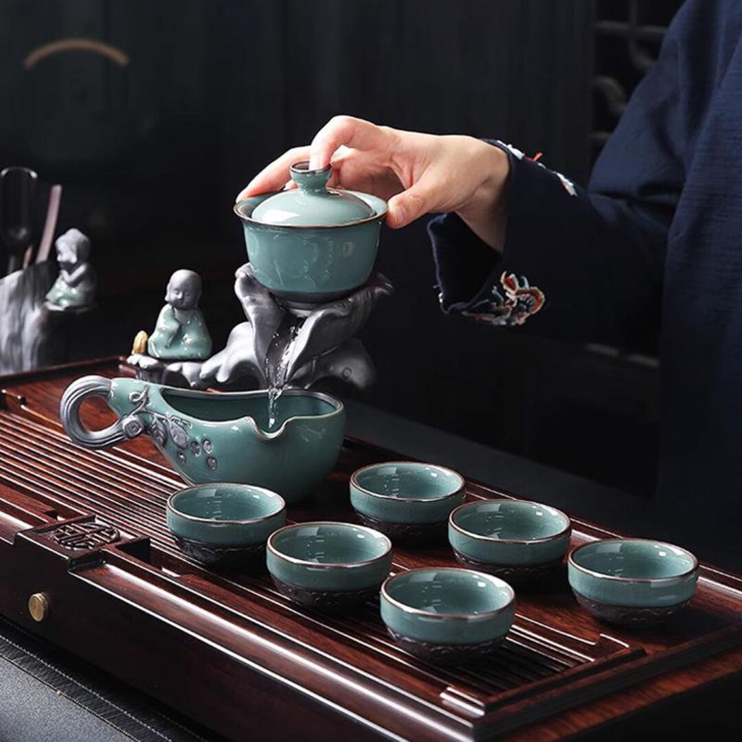 Vintage Ceramic Tea Setcreative Covered Bowl Automatic Tea Setceramic ...