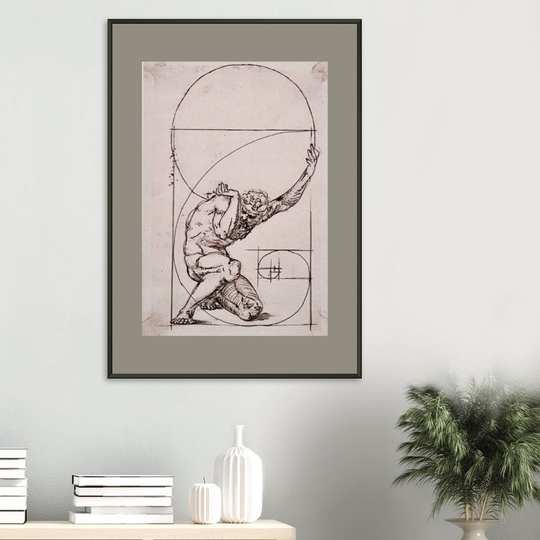 Leonardo Davinci Golden Spiral Like Metal Wall Art Classic Matte Paper ...