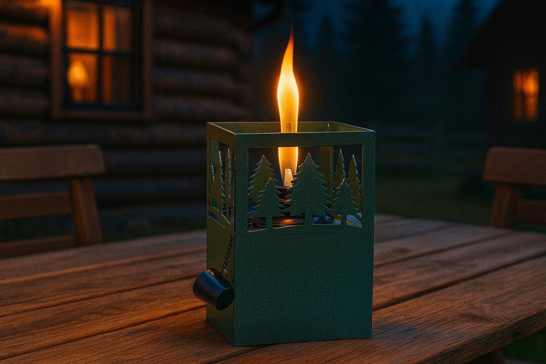 Handmade Steel Outdoor Torch – Timberline Ridge Pine Tree Lantern - Etsy