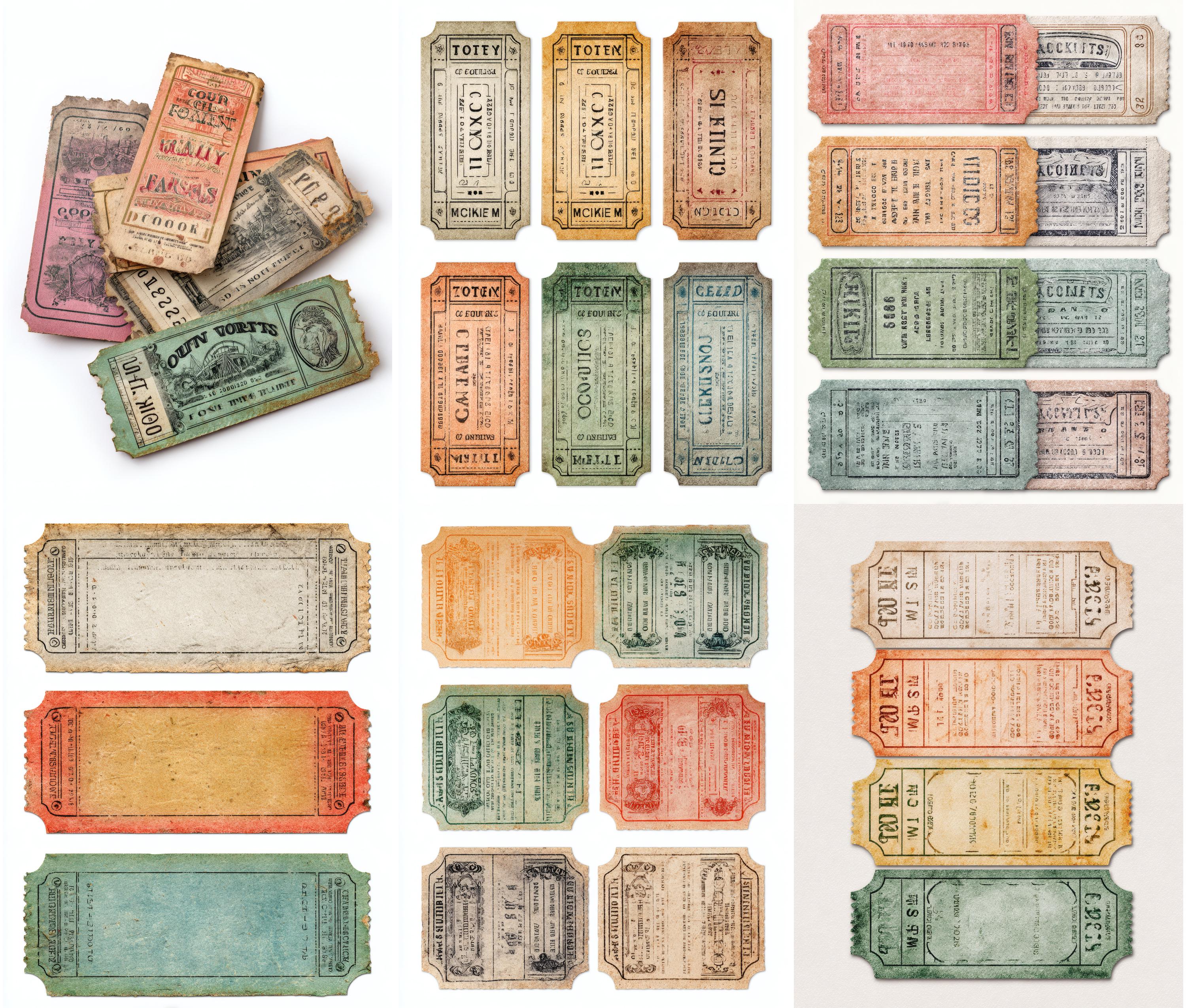 Vintage County Fair Ticket Ephemera Printable, Retro Festival Tickets ...
