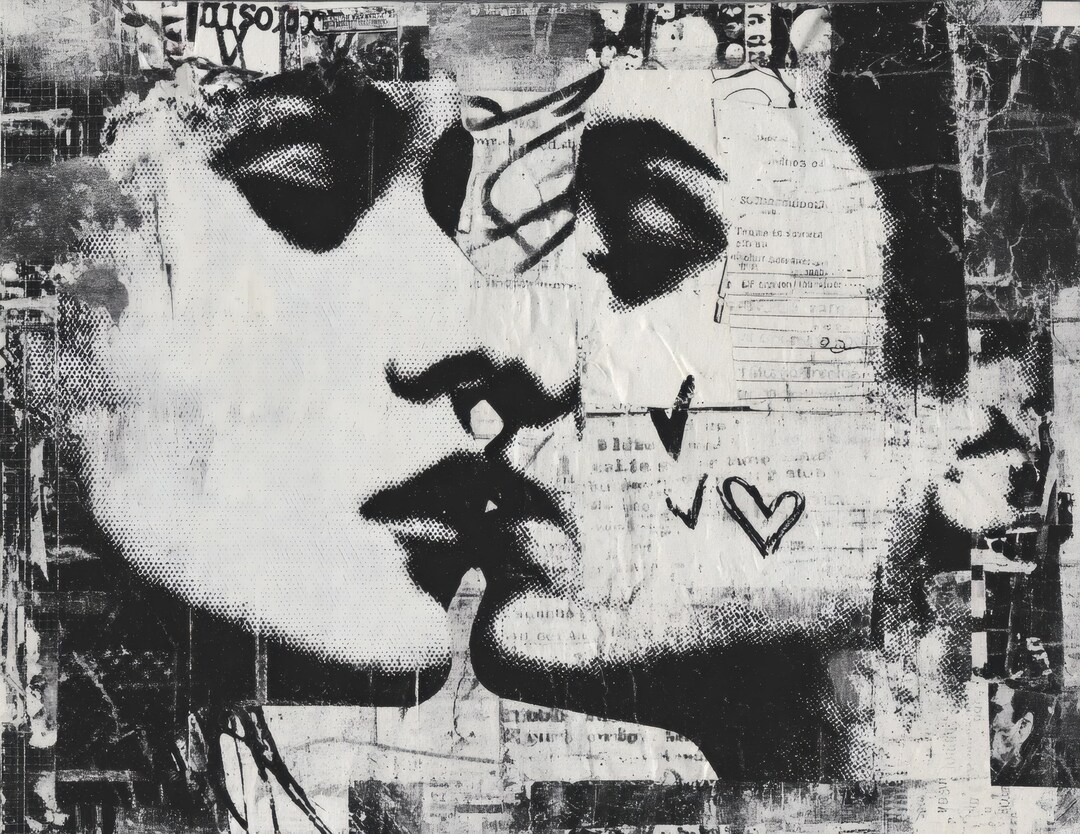 Punk Zine Junk Journal Pages, Distorted Couple Collage, Graffiti Barbed ...