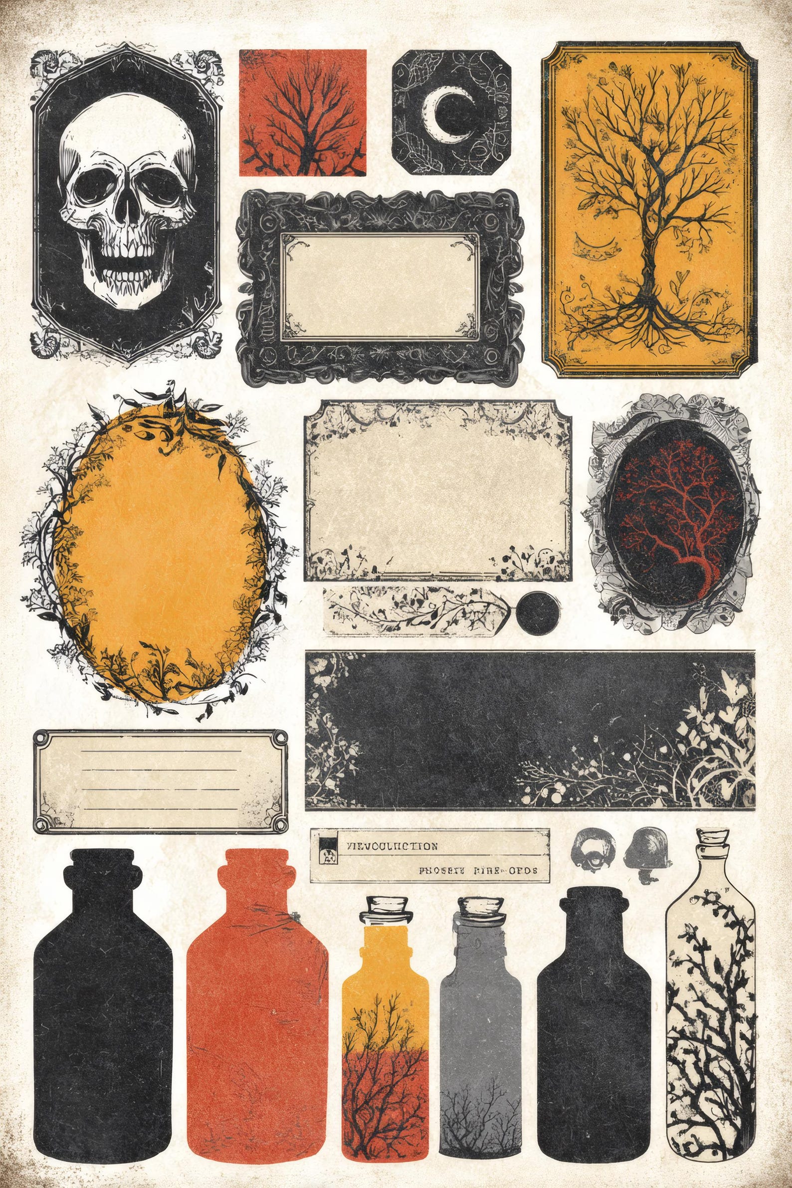 Halloween Potion Labels Printable Witchy Apothecary Tags Vintage ...