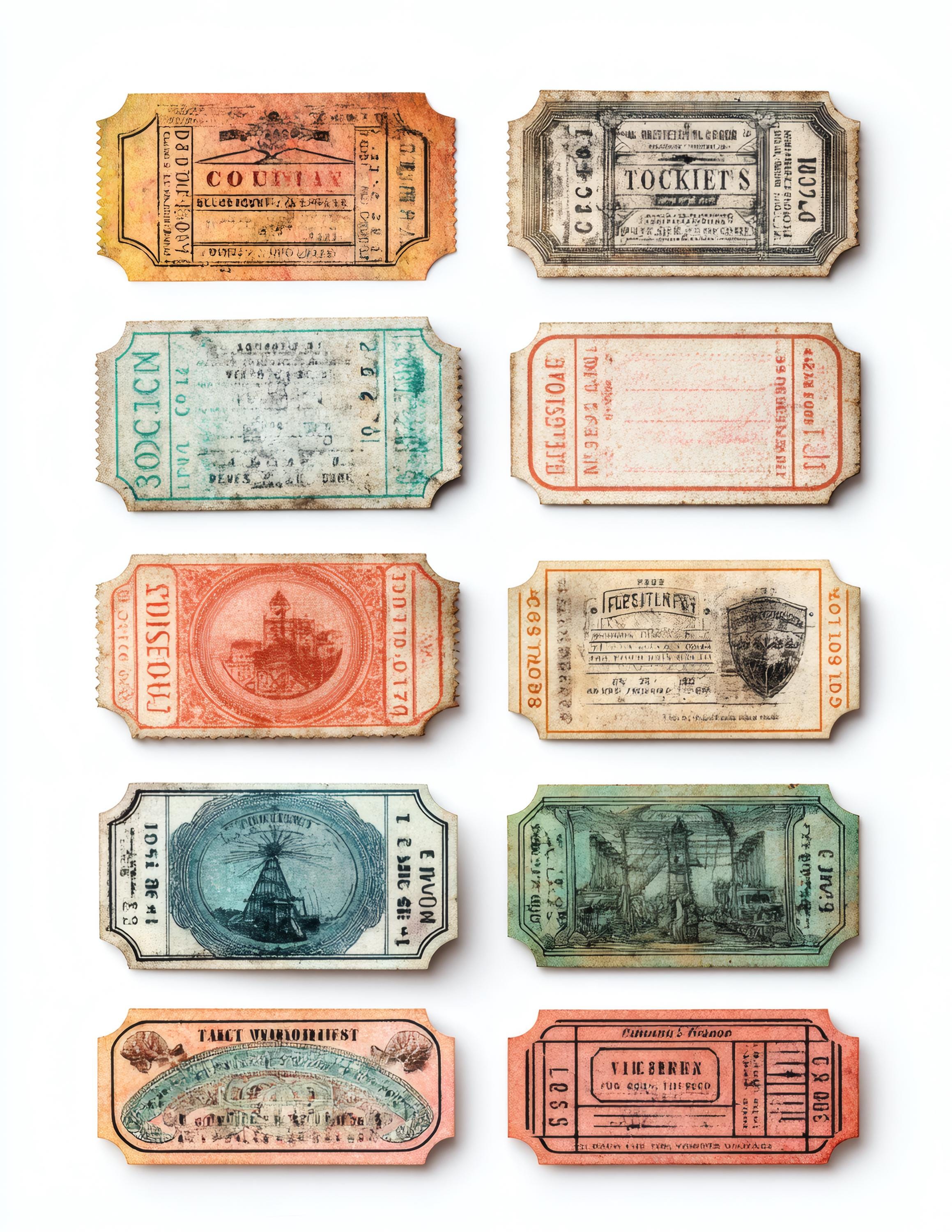 Vintage County Fair Ticket Ephemera Printable, Retro Festival Tickets ...