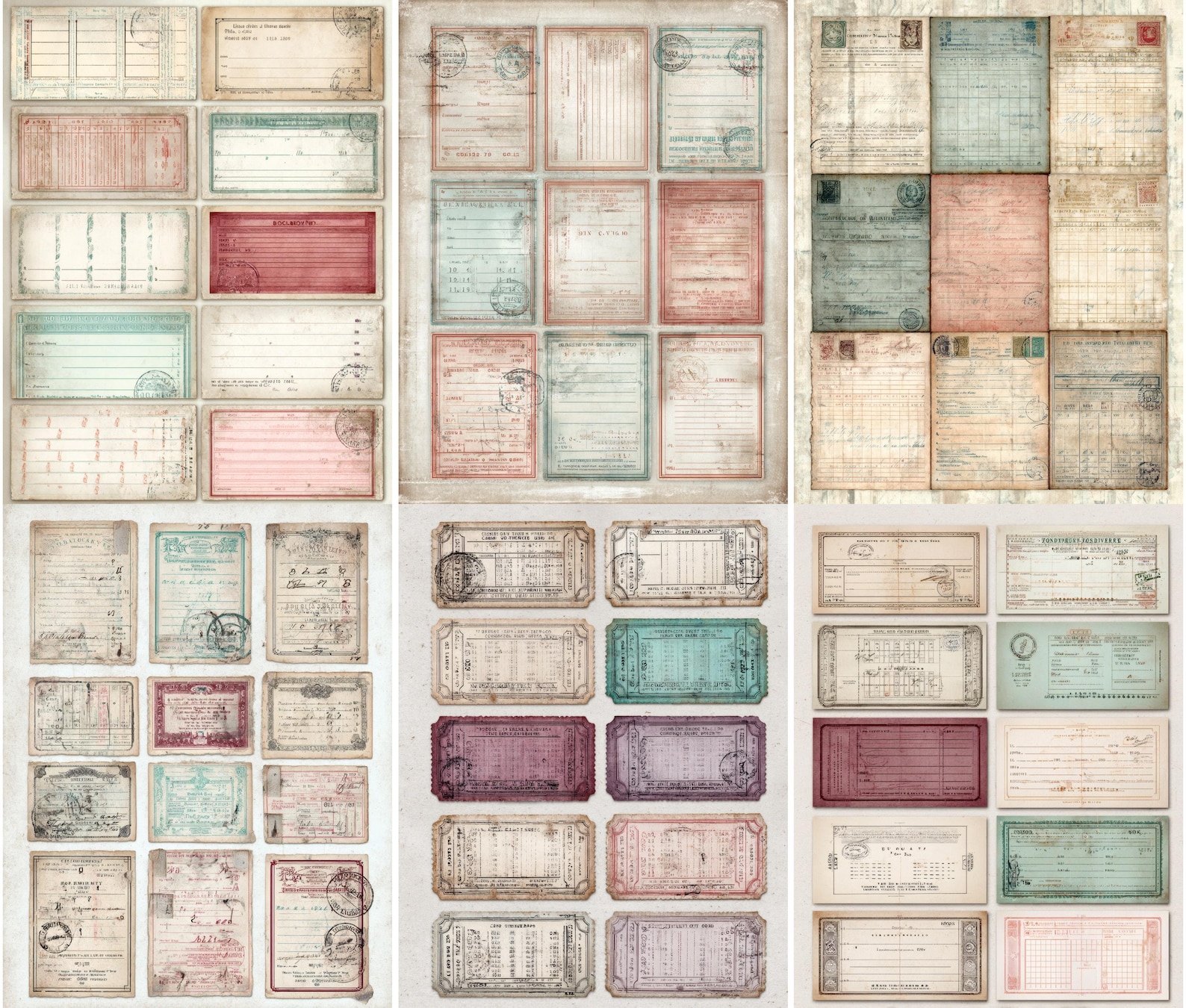 Vintage Coupon Vouchers Ephemera Sheet, Retro Discount & Savings Labels ...