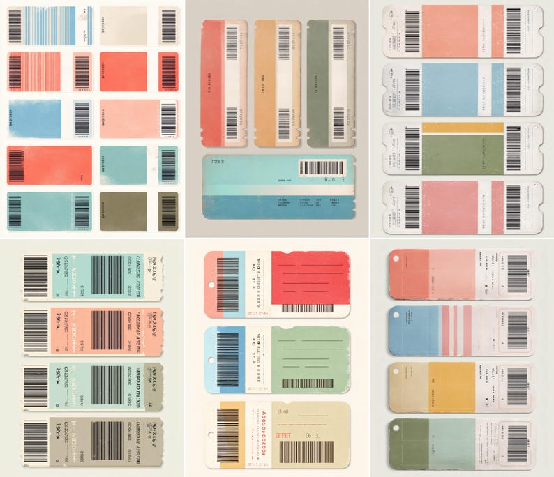 100+ Retro Airline Boarding Pass Ephemera, Mid Century Travel Junk ...