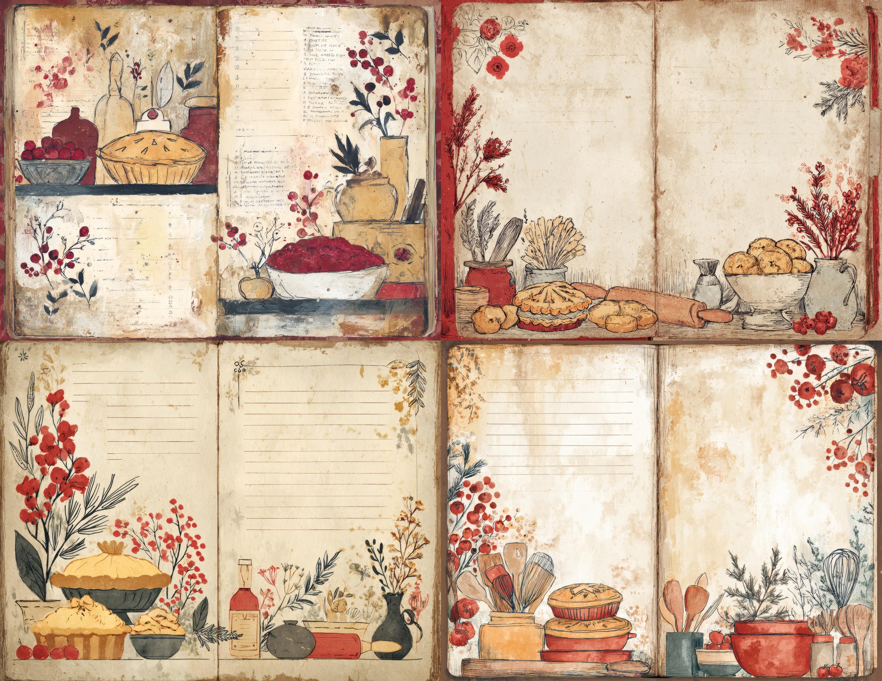 Vintage Christmas Kitchen Junk Journal Kit, 40 Holiday Baking Ephemera ...