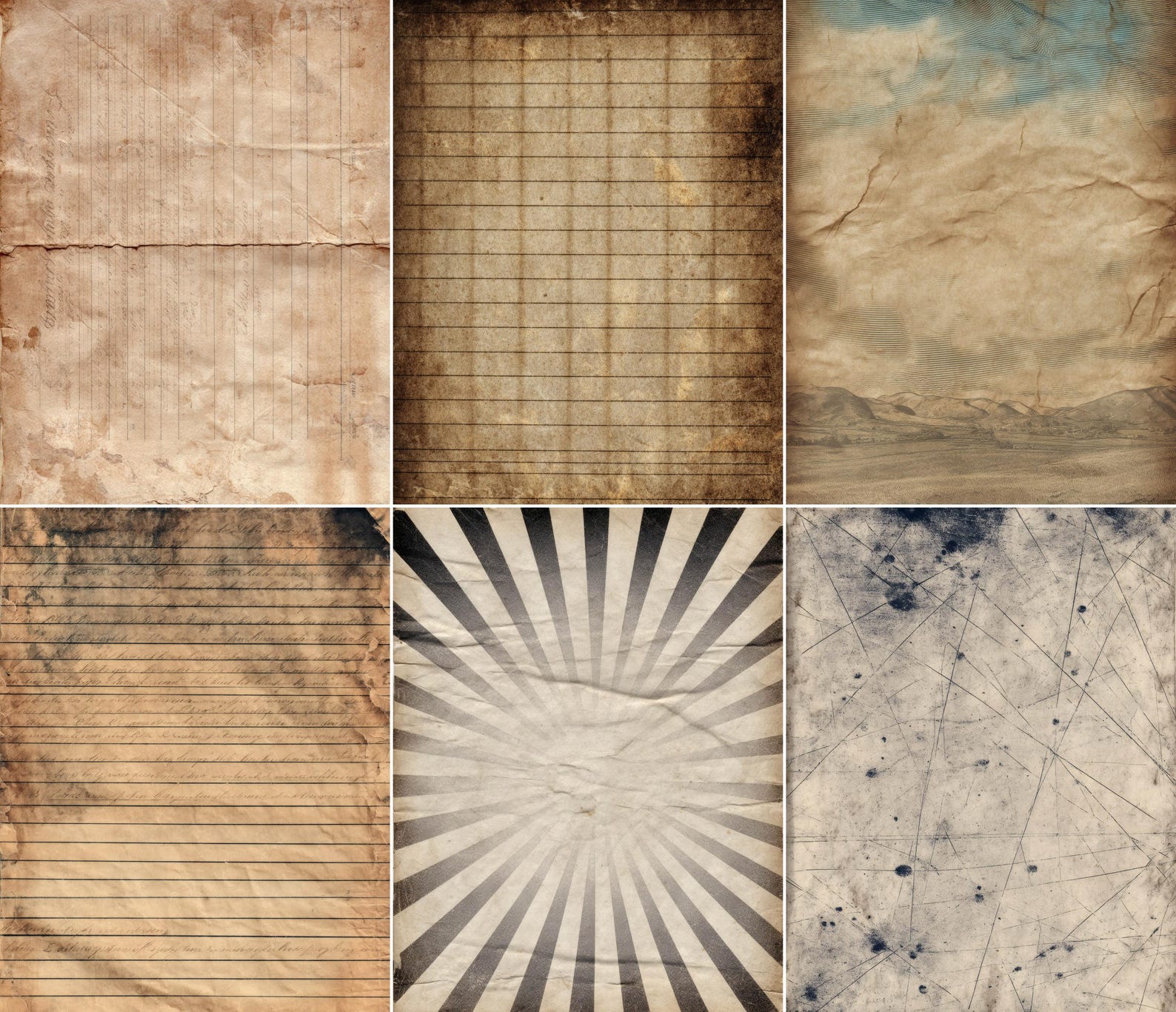 1800s Brochure Style Junk Journal Pages, Old Print Layout Designs ...