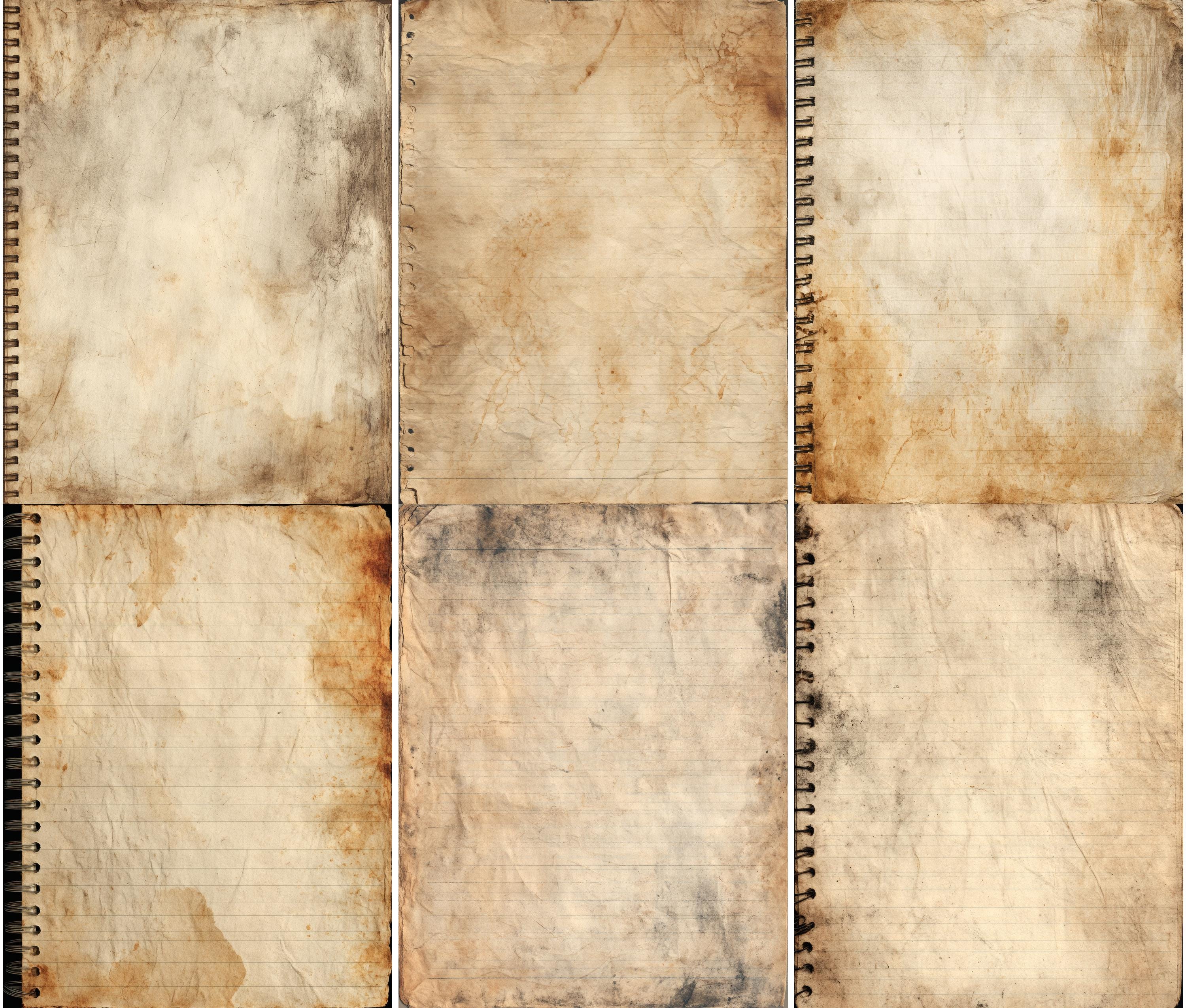 Vintage Tea Stained Notebook Paper, Antique Journal Background, Grunge ...