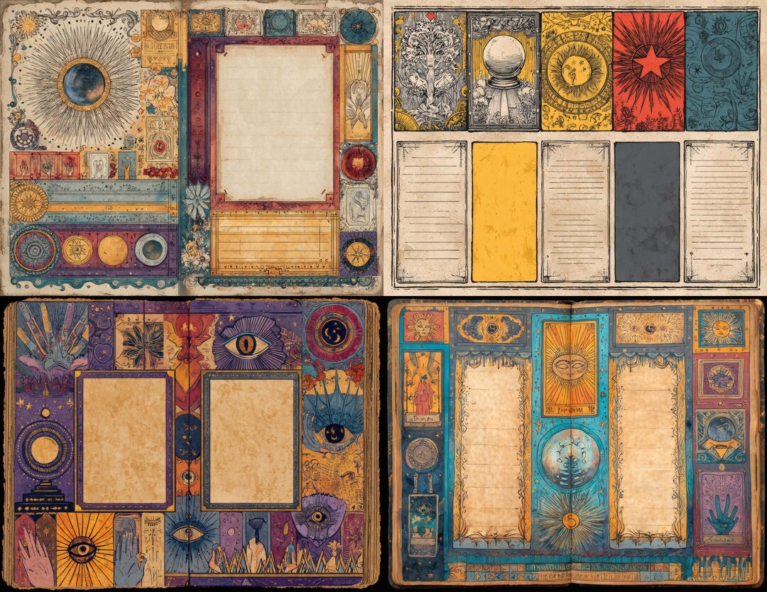 Divination Junk Journal Kit, 42 Printable Pages, Tarot Mystic Scrapbook ...