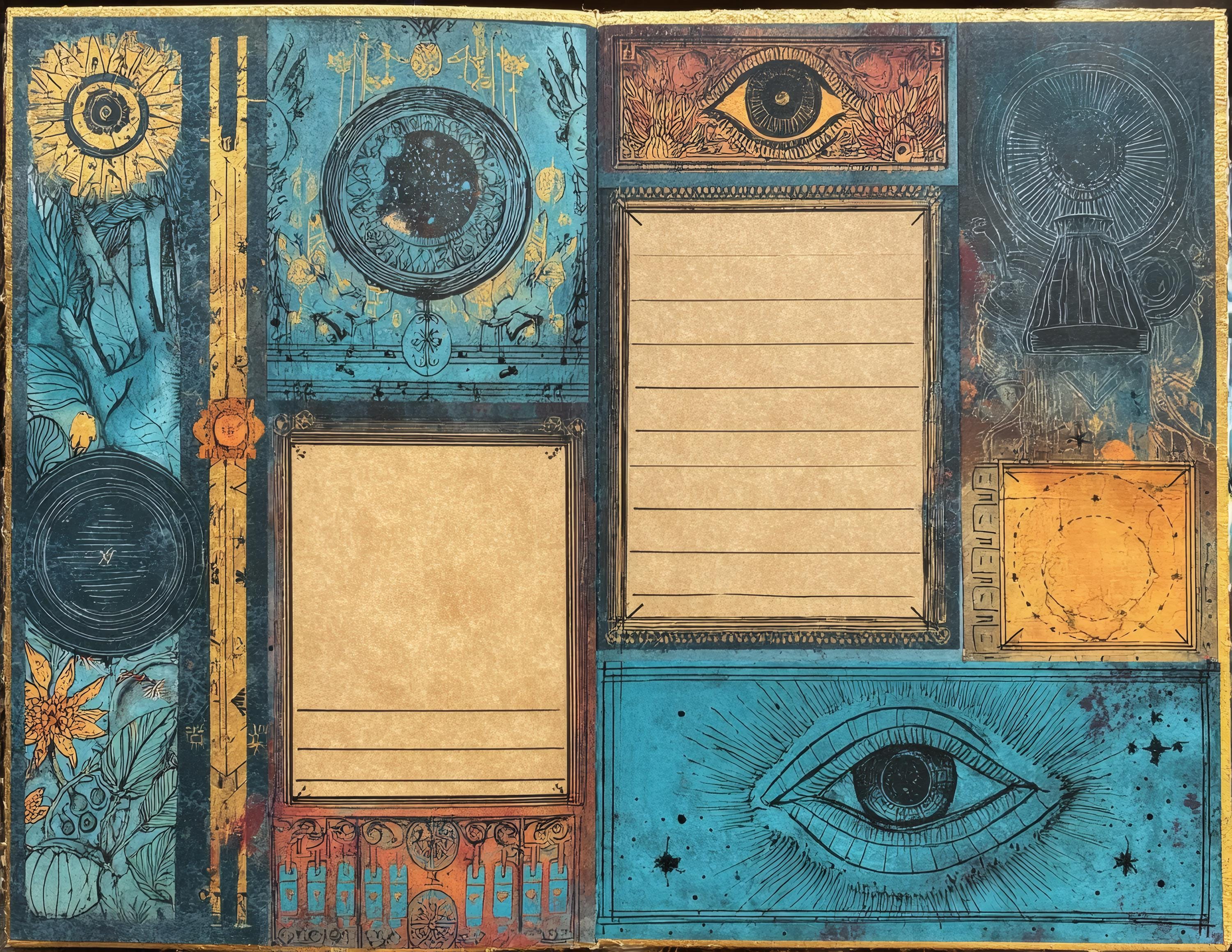 Divination Junk Journal Kit, 42 Printable Pages, Tarot Mystic Scrapbook ...