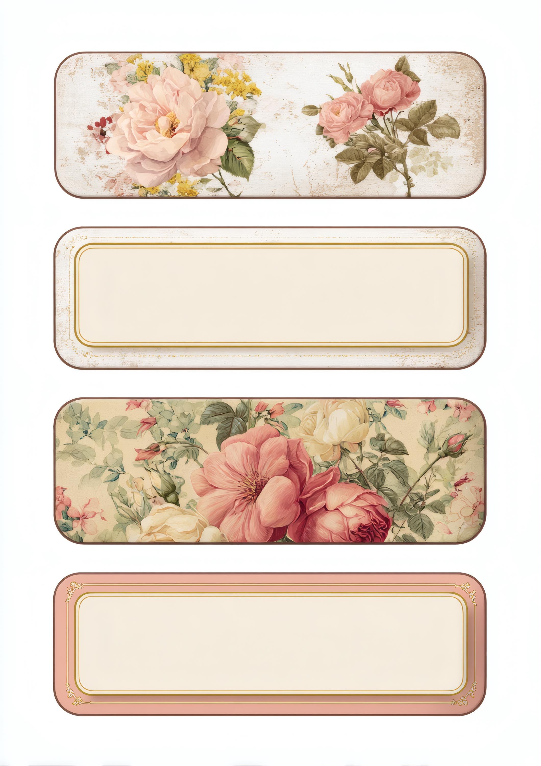 Shabby Chic Rose Labels, Vintage Floral Laabel, Pastel Garden Scrapbook ...