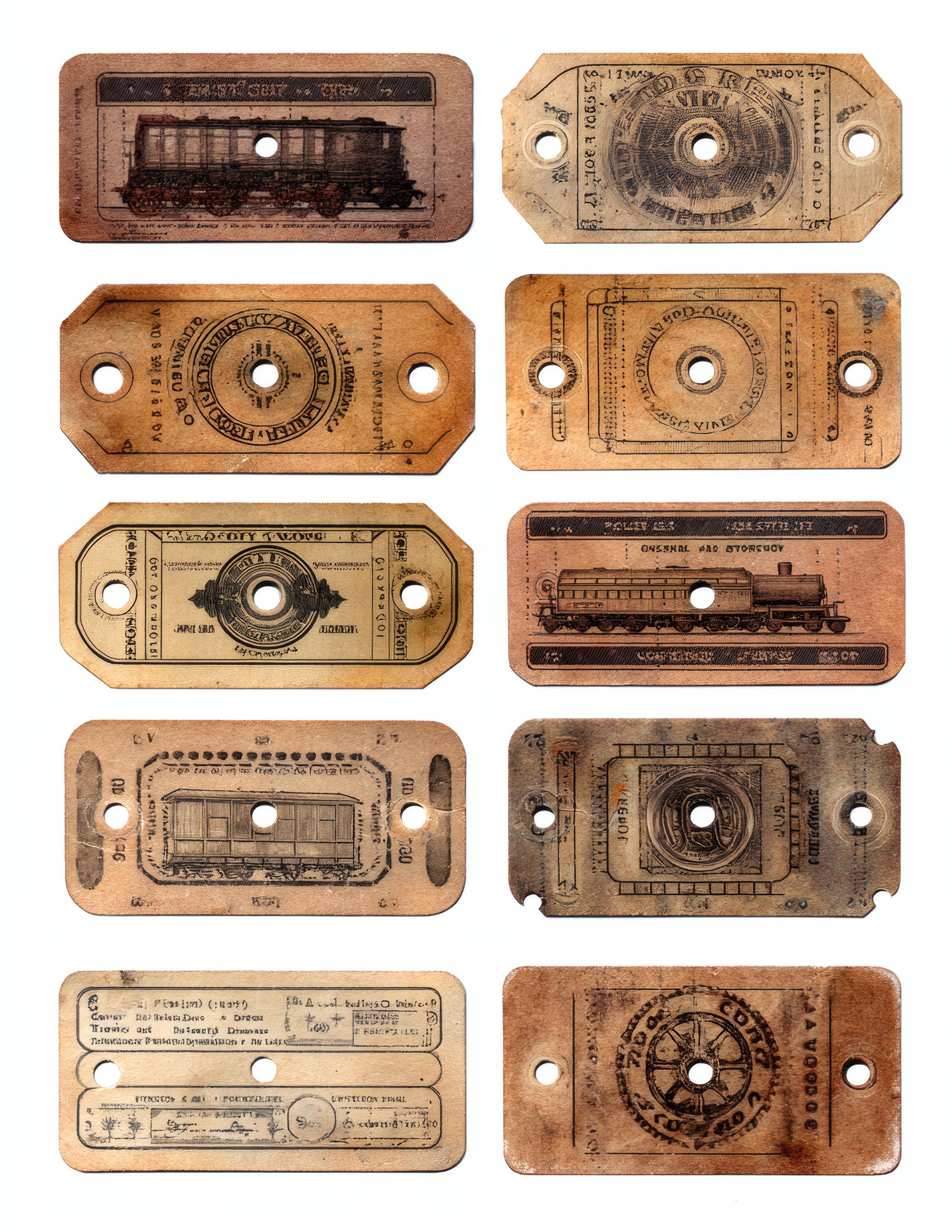 Vintage Train Ticket Stubs Ephemera, Railway Tickets Collage Sheet ...