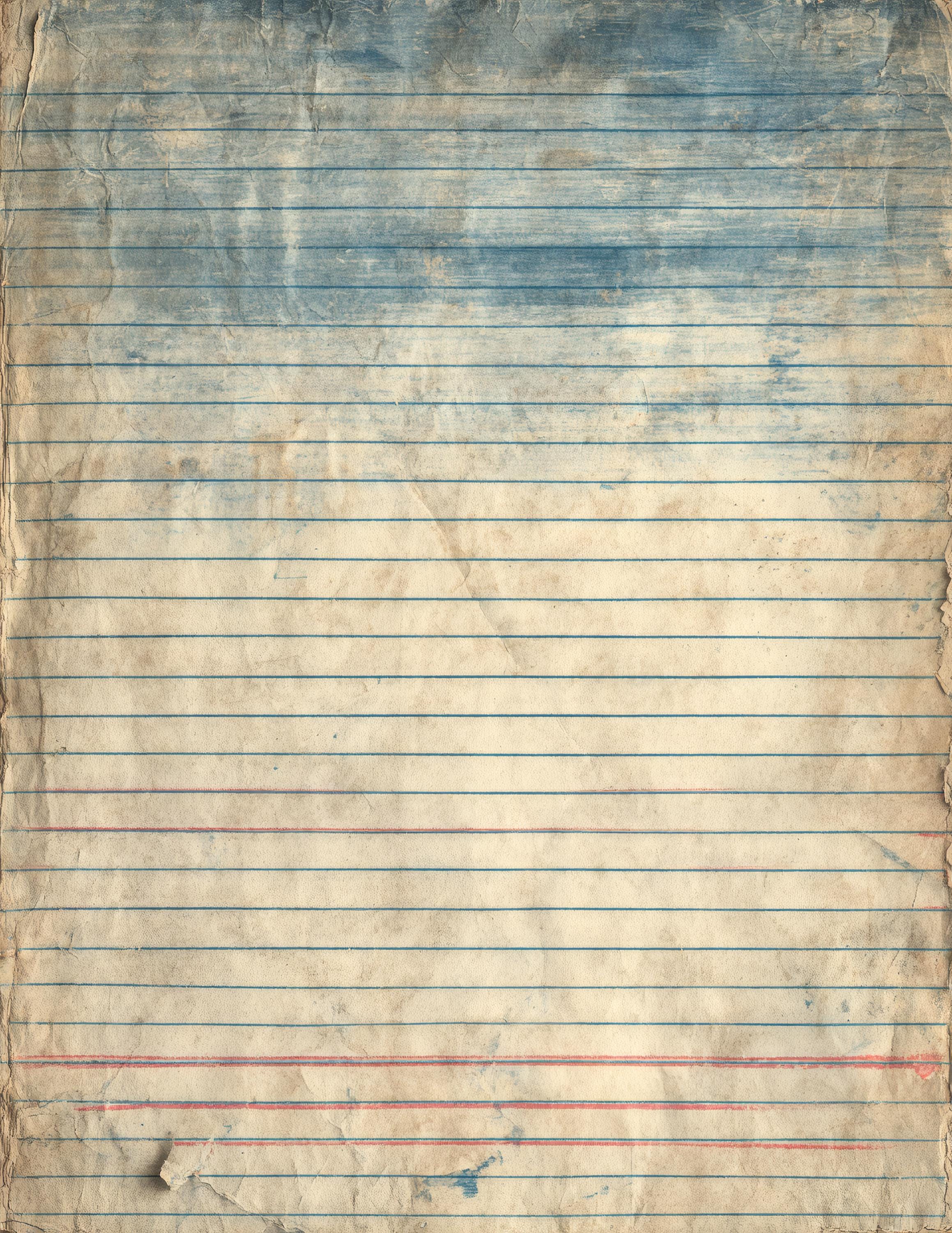 Vintage Lined Paper Pages, Old School Notebook Printable, Distressed ...