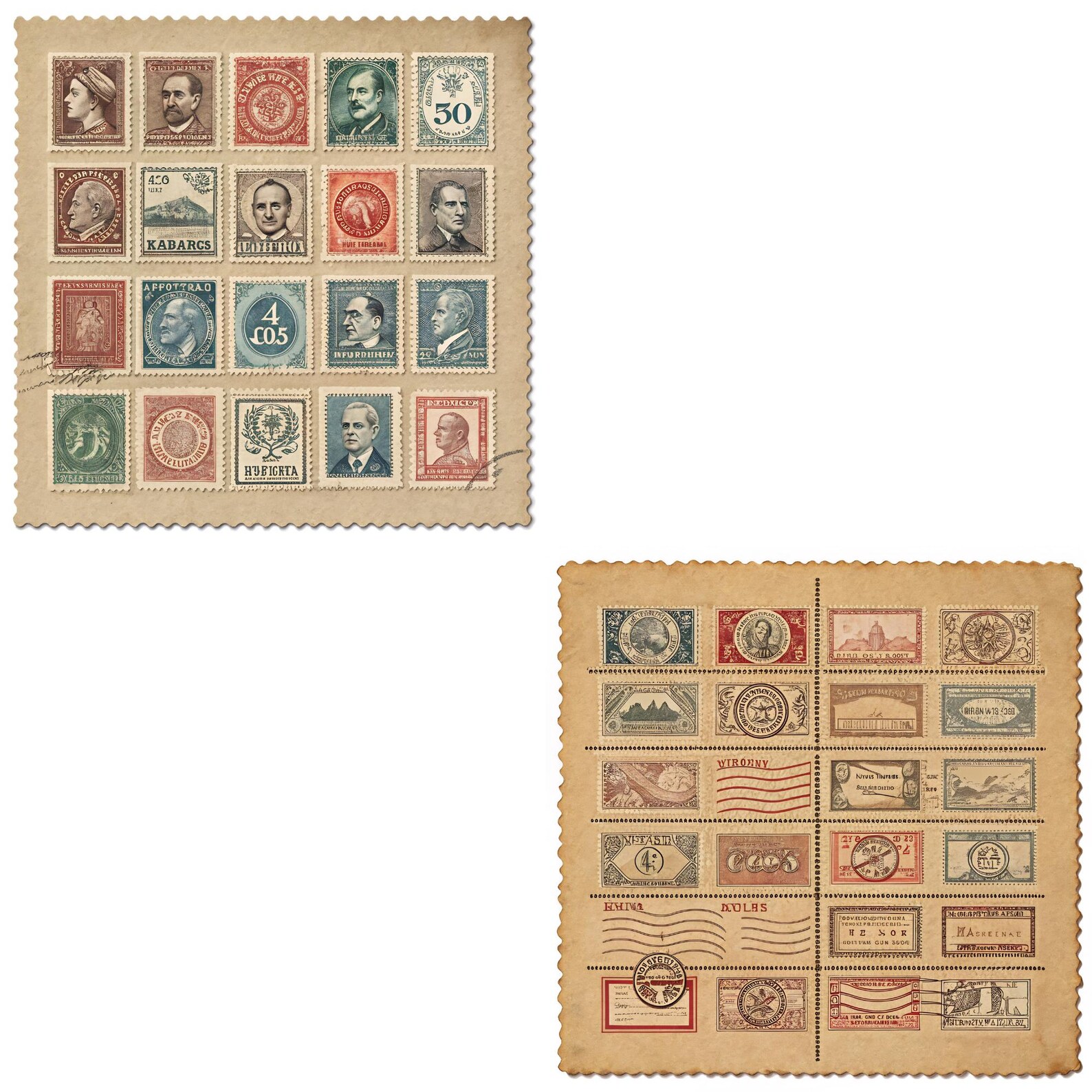 Vintage Postal Stamps | 200+ Printable Postage Stamps | Junk Journal ...