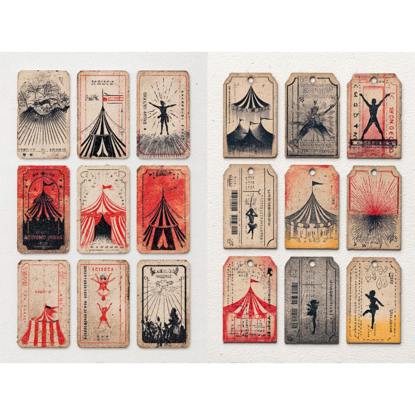 Printable Circus Ticket Collage Sheet Vintage Entry Passes Ephemera ...