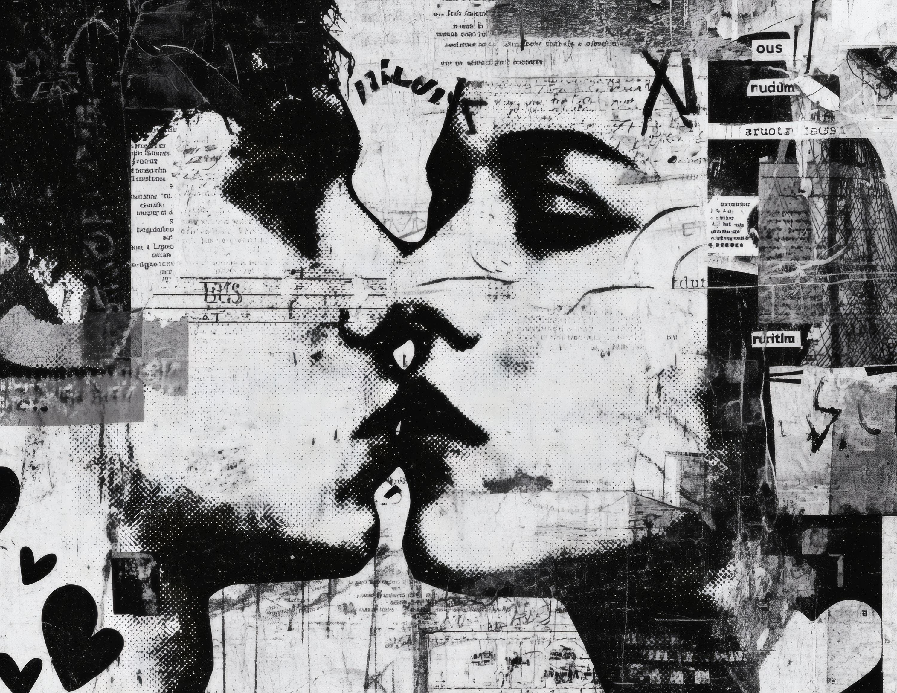 Punk Zine Junk Journal Pages, Distorted Couple Collage, Graffiti Barbed ...