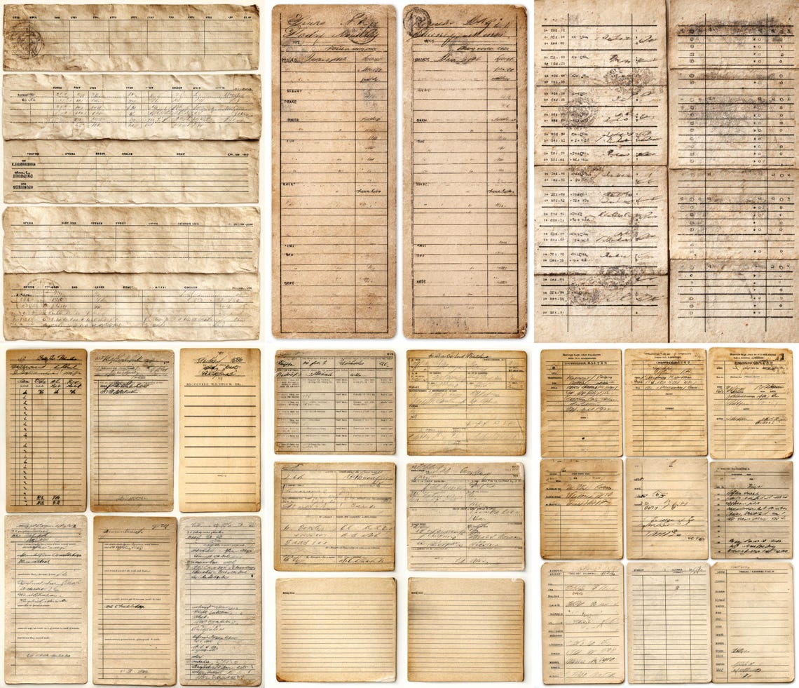Vintage School Grading Slips Printable, Report Card Ephemera Labels ...