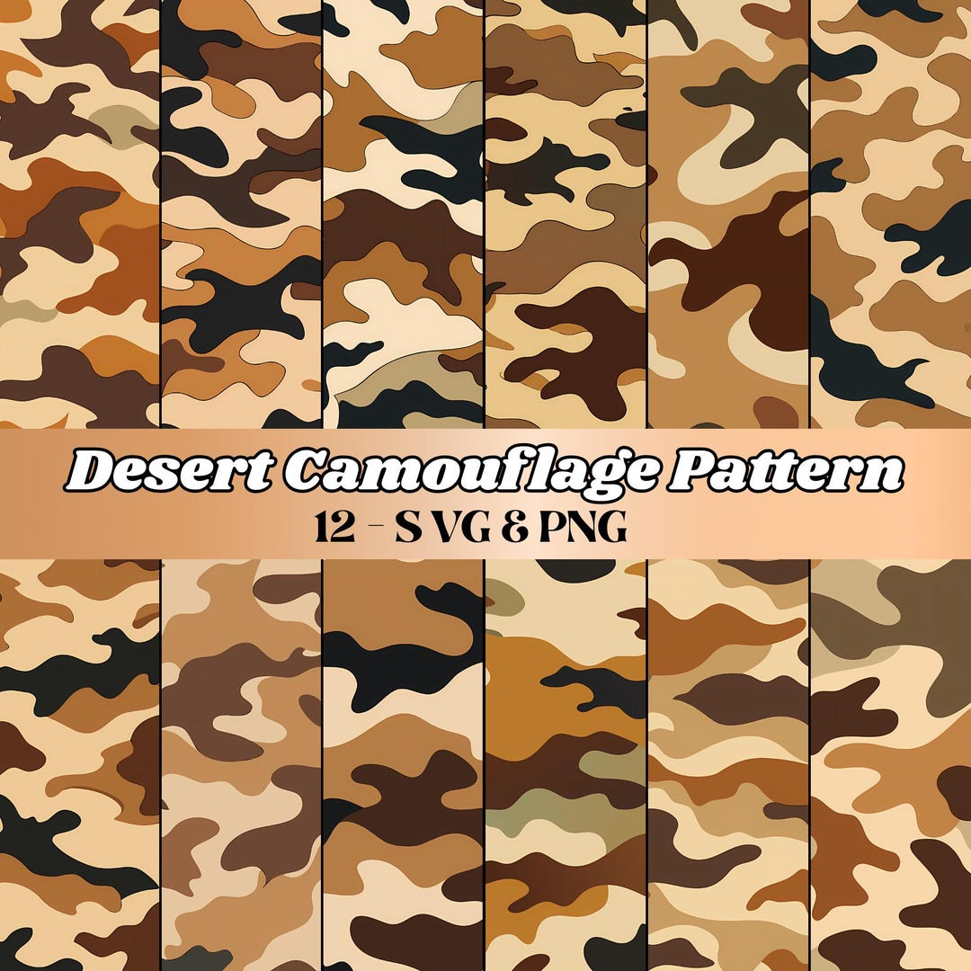 Desert Camo SVG, Tan Camouflage Pattern SVG, Tactical Desert Digital ...