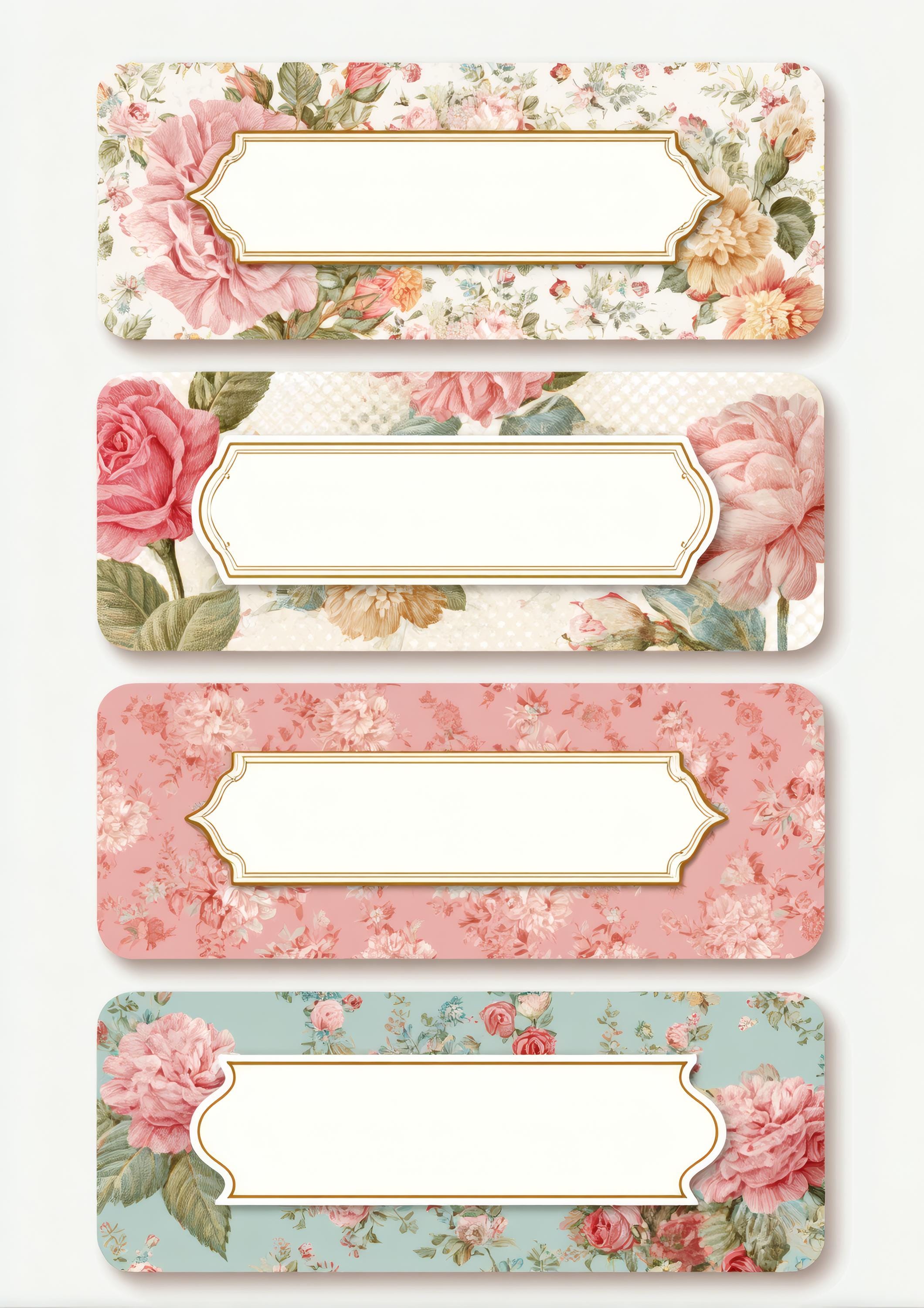 Shabby Chic Rose Labels, Vintage Floral Laabel, Pastel Garden Scrapbook ...