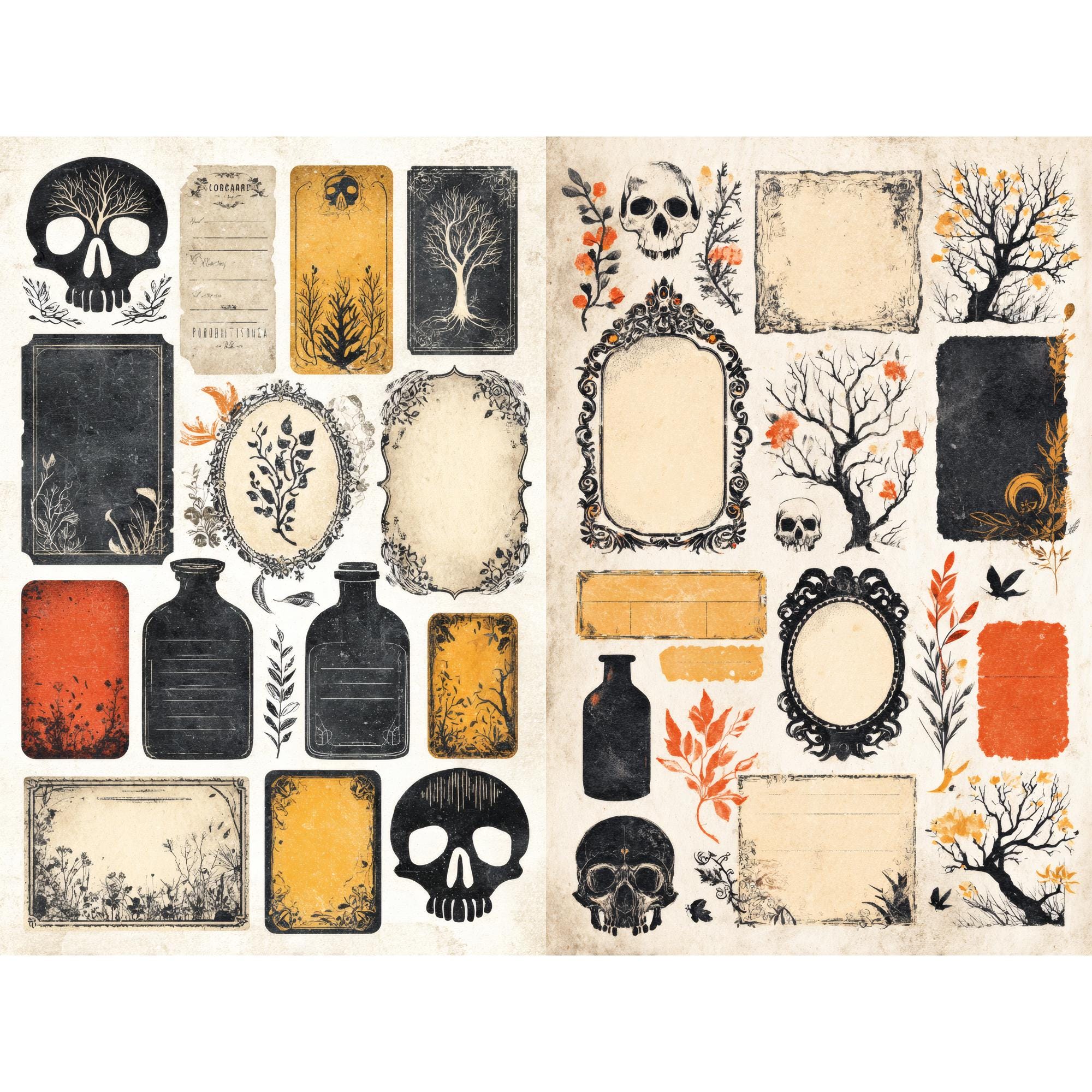 Halloween Potion Labels Printable Witchy Apothecary Tags Vintage ...