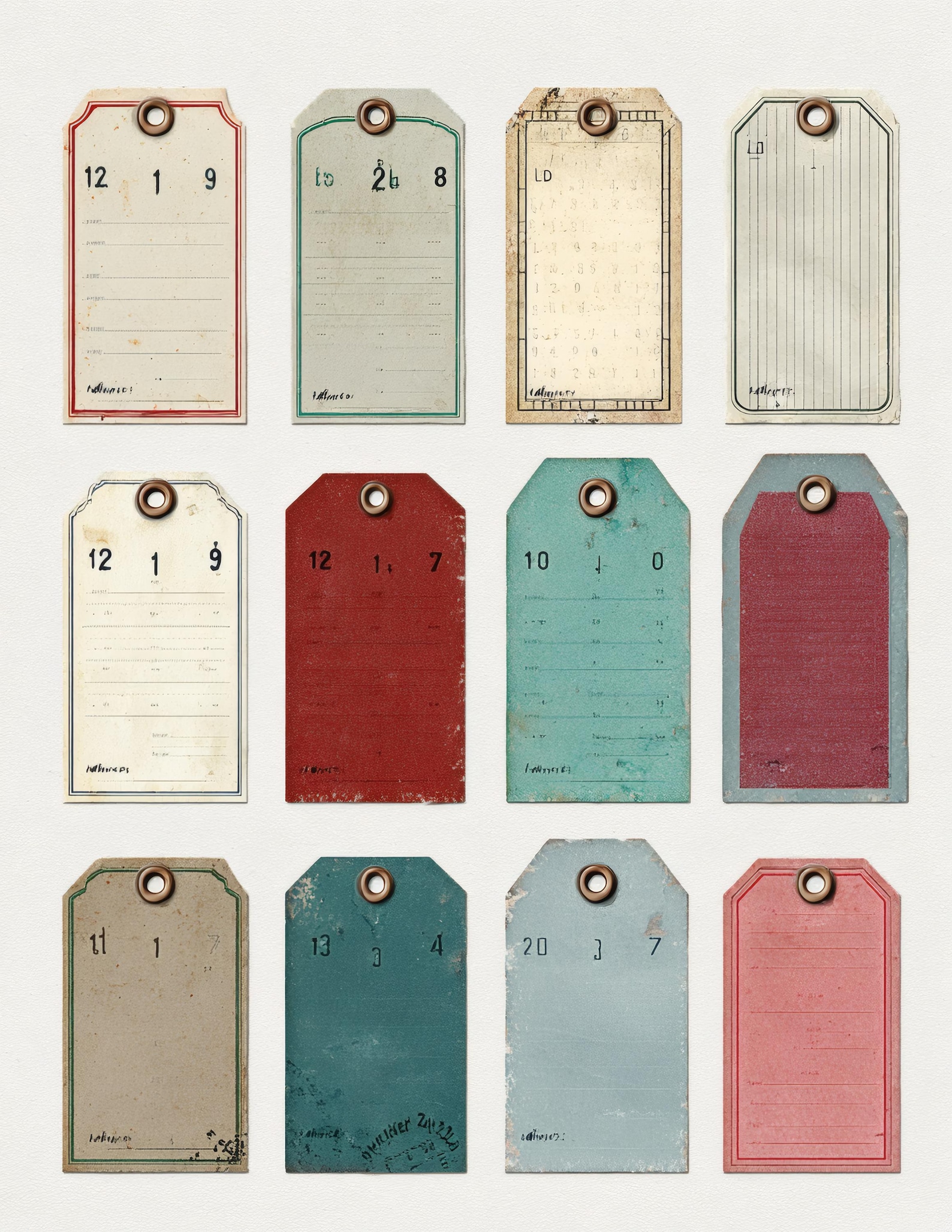 Vintage Price Tag Ephemera Printable, Antique Tag Collage Sheet, Junk ...