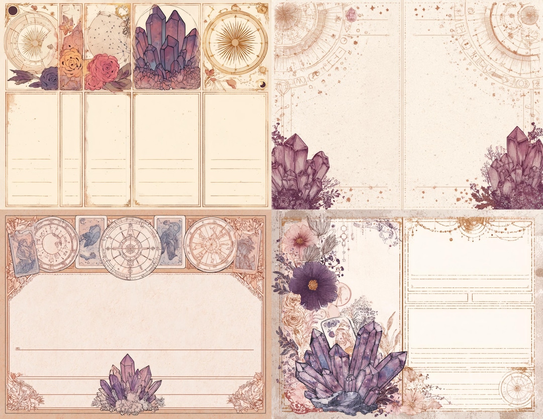 Divination Junk Journal Kit, 40 Printable Pages, Tarot & Zodiac ...