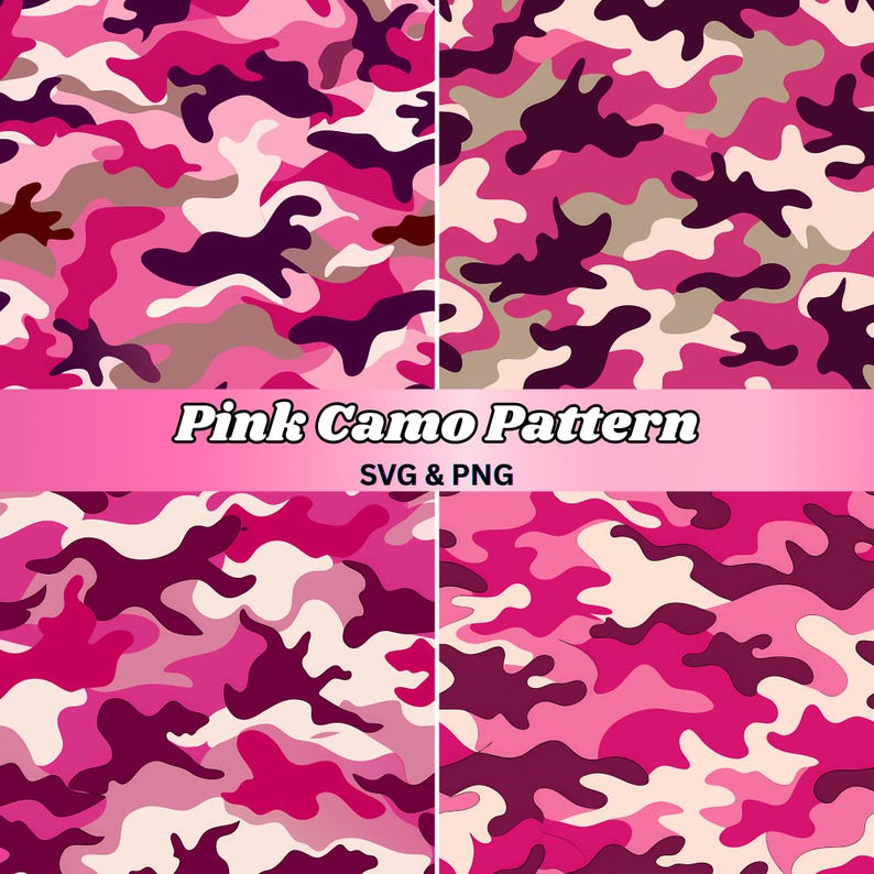 Pink Camo SVG, Fashion Camouflage Pattern SVG, Girly Camo Texture SVG ...