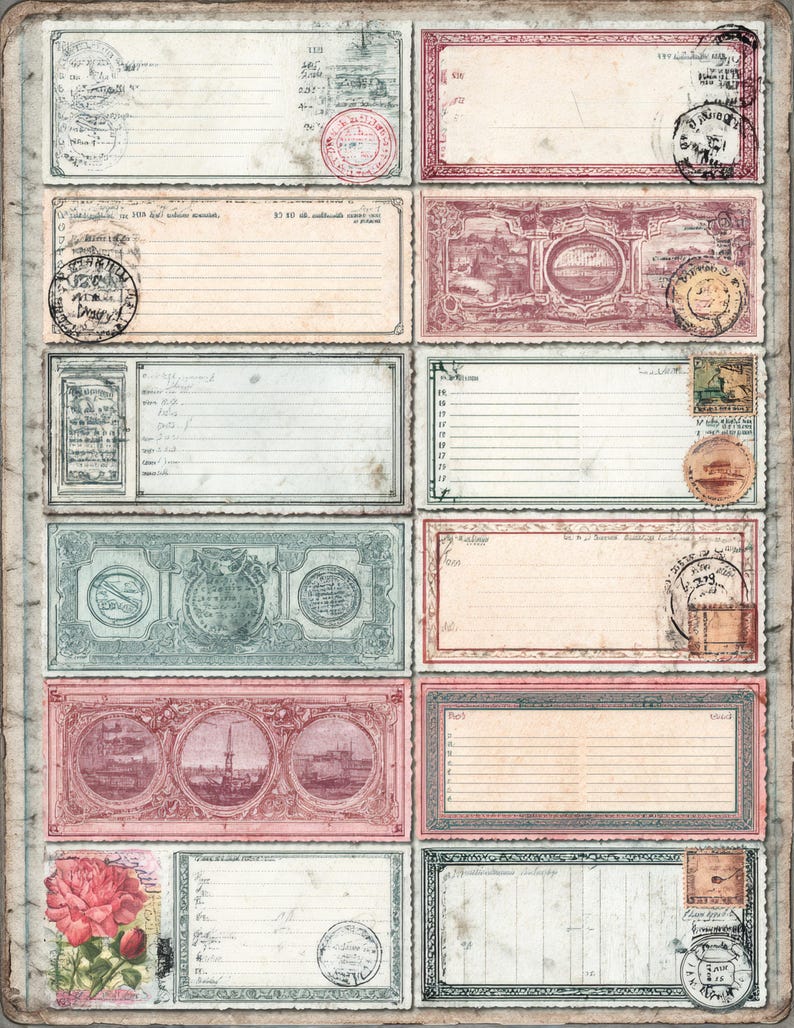 Vintage Ephemera Printable Tickets, Raffle and Transport Stubs Collage ...