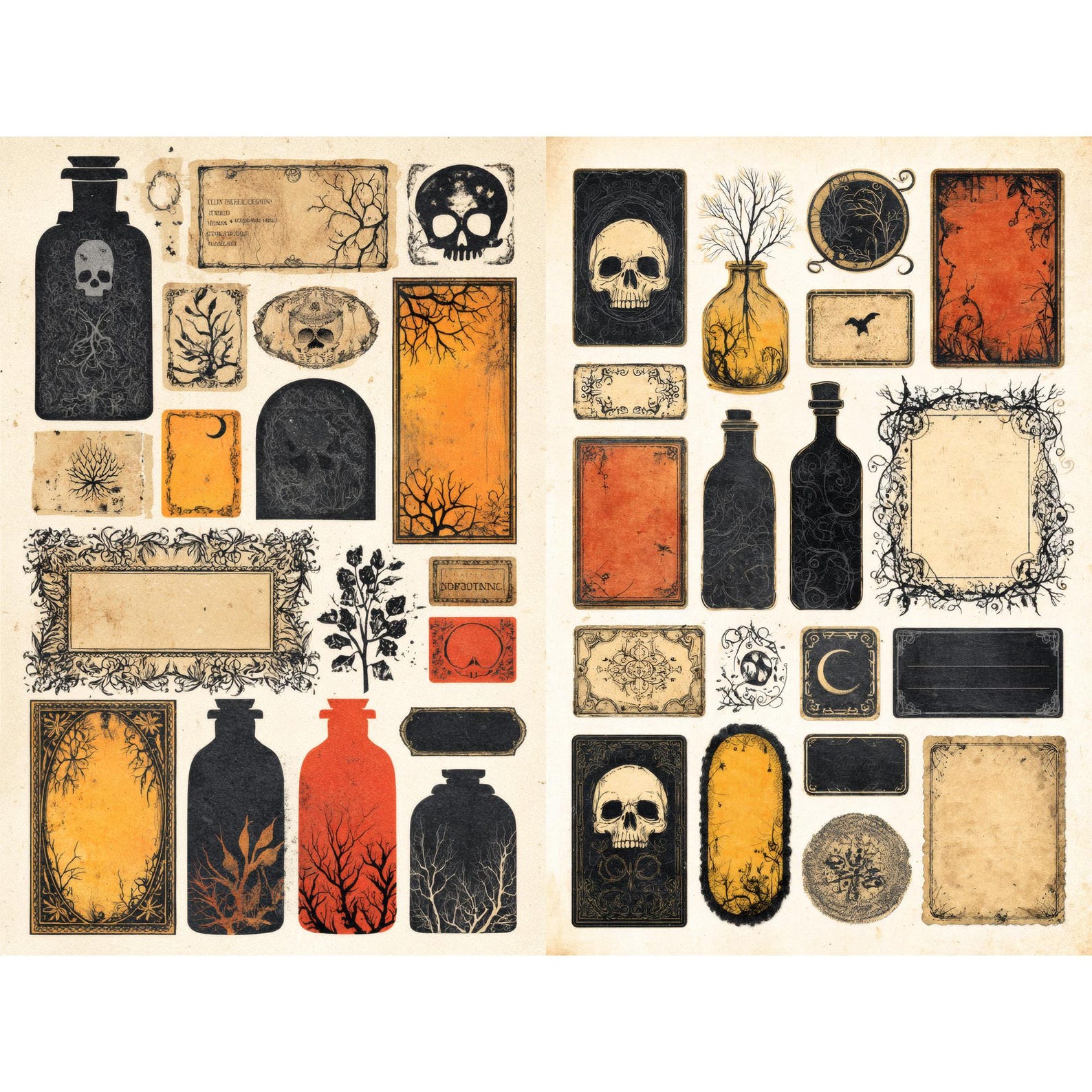 Halloween Potion Labels Printable Witchy Apothecary Tags Vintage ...