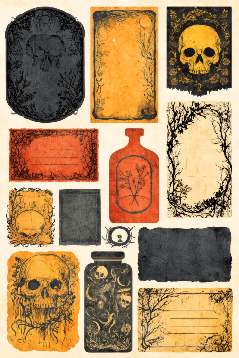Halloween Potion Labels Printable Witchy Apothecary Tags Vintage ...