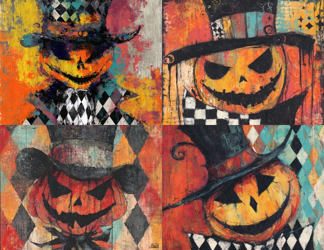 Steampunk Jack O Lantern Junk Journal Page, Halloween Pumpkin With Top ...