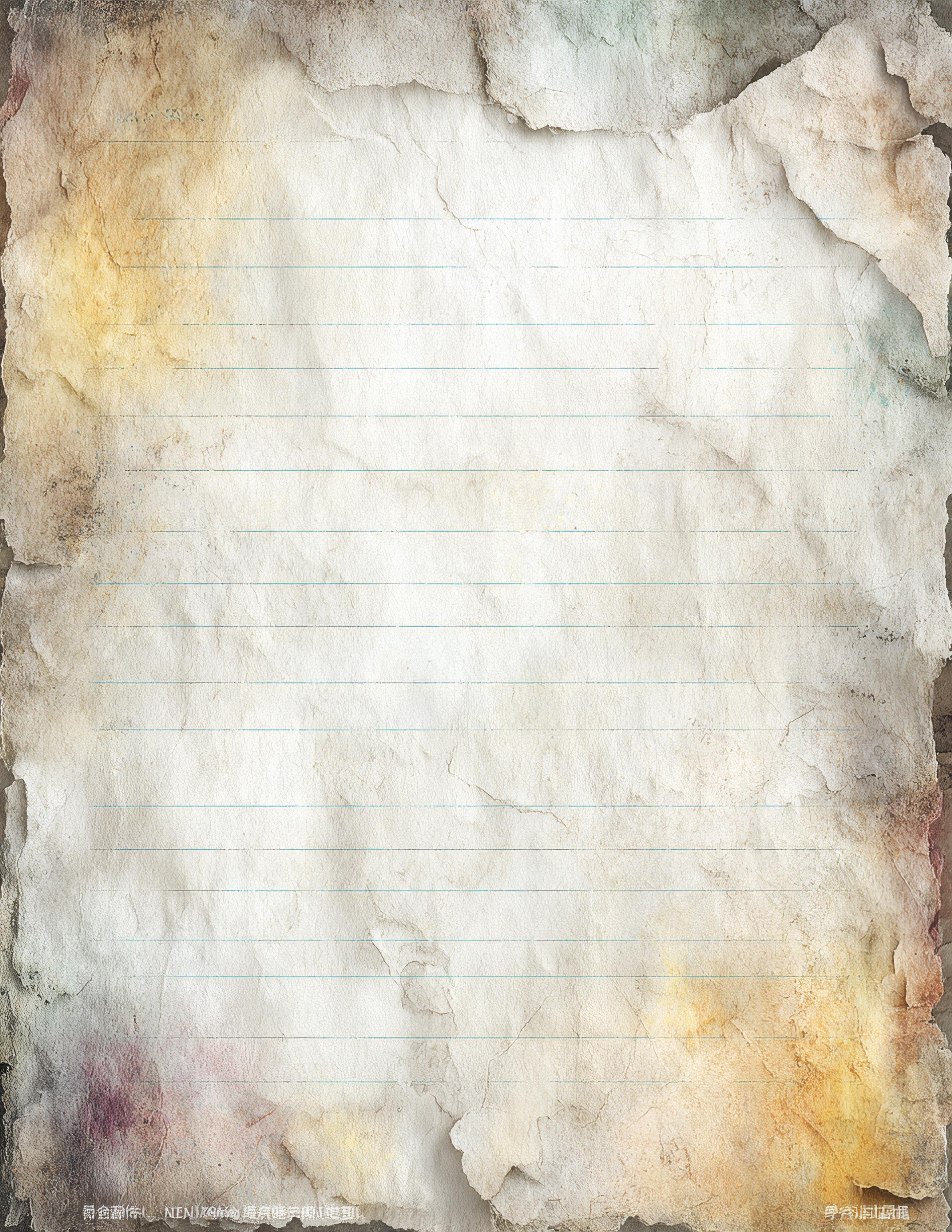 Vintage Lined Paper Pages, Old School Notebook Printable, Distressed ...