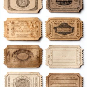 Vintage Train Ticket Stubs Ephemera, Railway Tickets Collage Sheet ...