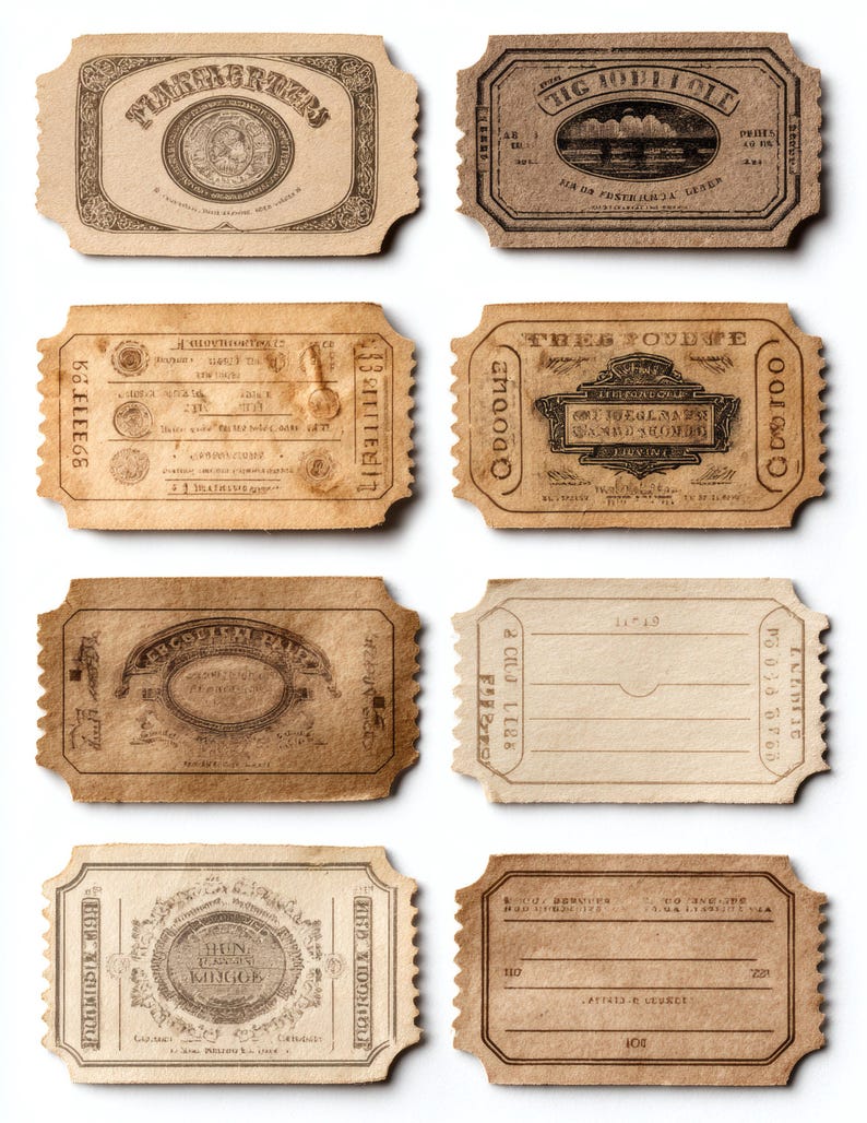Vintage Train Ticket Stubs Ephemera, Railway Tickets Collage Sheet ...
