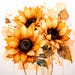Sunflower Clipart Bundle Watercolor Sunflower Bouquet Bright Yellow ...