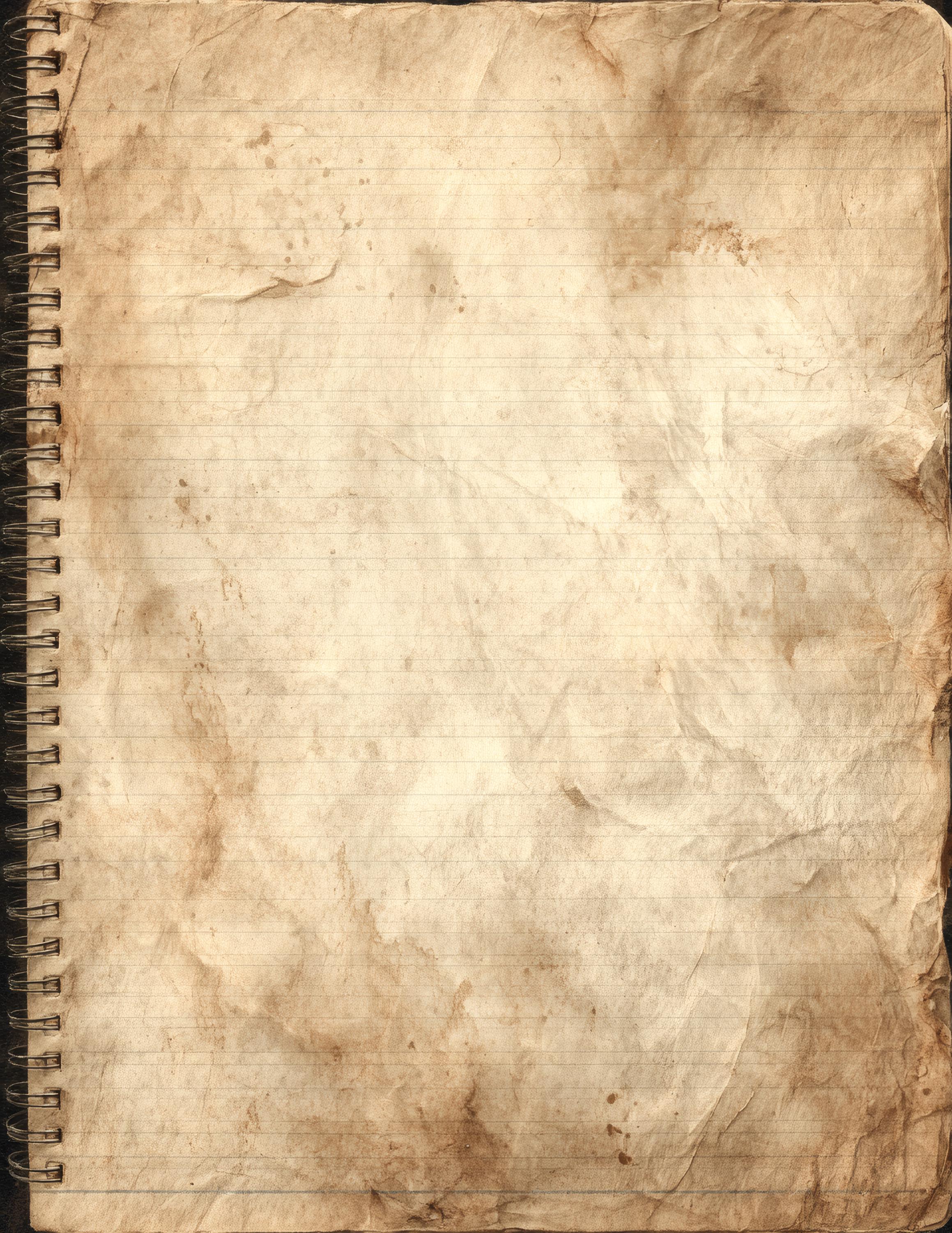 Vintage Tea Stained Notebook Paper, Antique Journal Background, Grunge ...