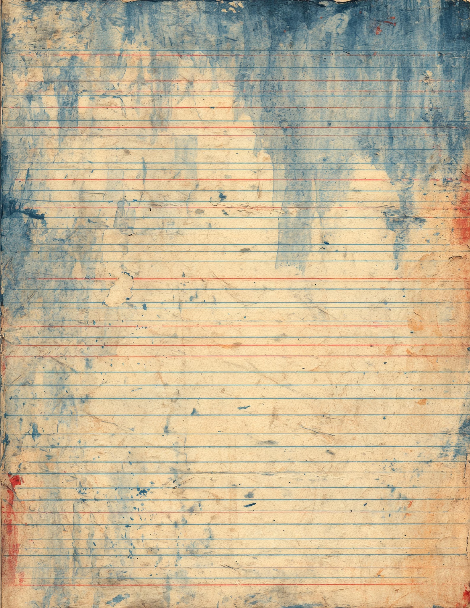 Vintage Lined Paper Pages, Old School Notebook Printable, Distressed ...