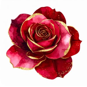 12 Watercolor Gold Rose Clipart Flower Art Luxury Botanical ...