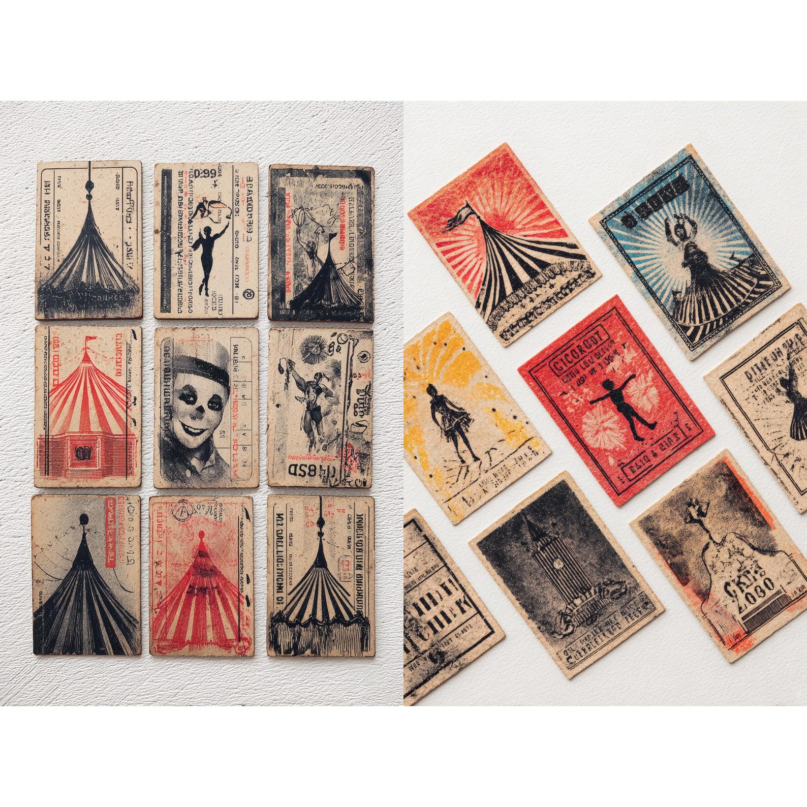 Printable Circus Ticket Collage Sheet Vintage Entry Passes Ephemera ...