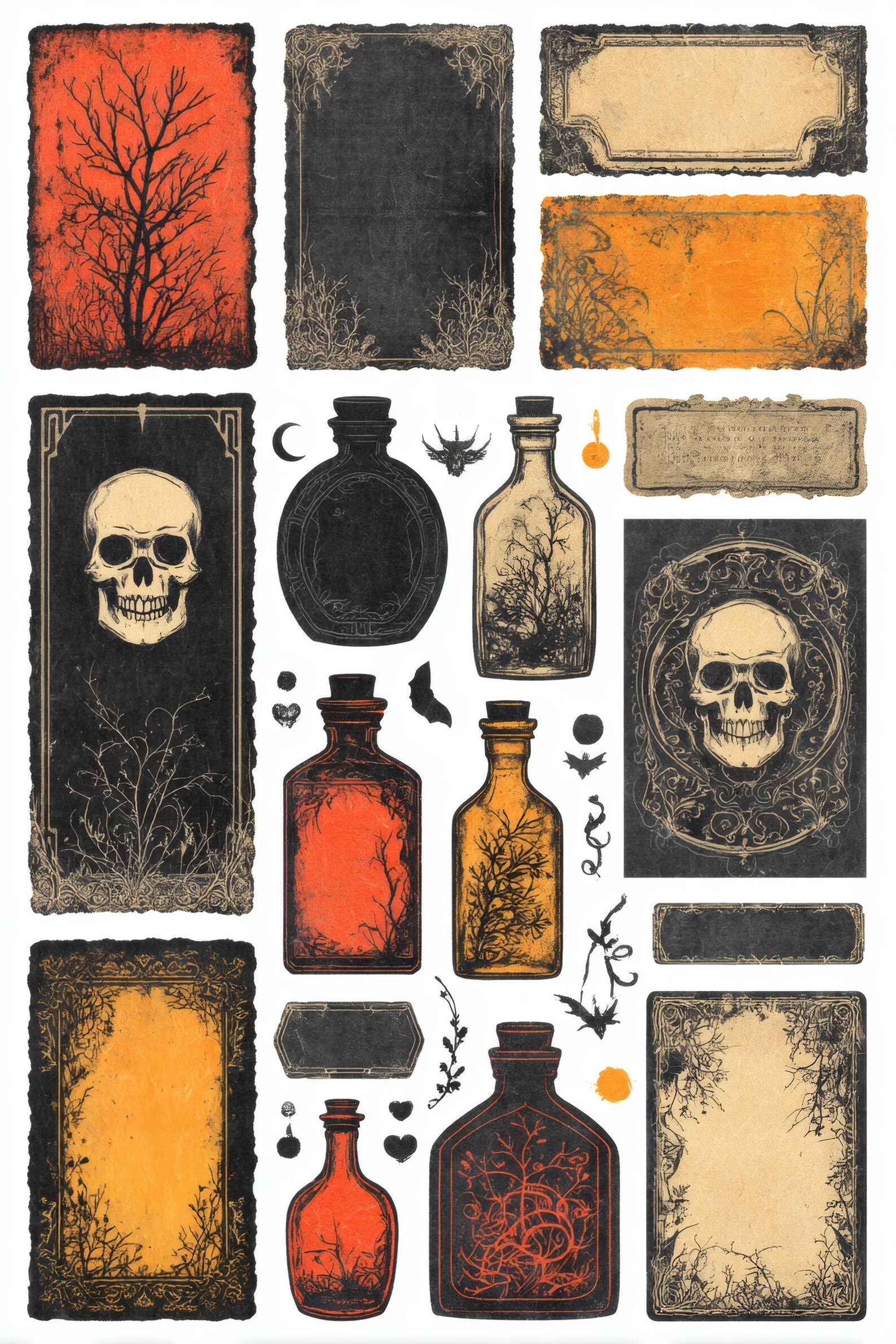 Halloween Potion Labels Printable Witchy Apothecary Tags Vintage ...