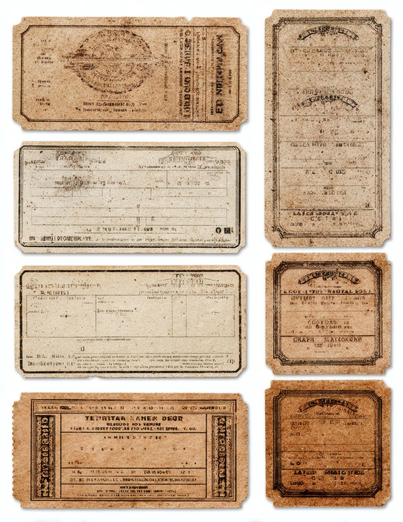 Military Passes & Ration Tickets, WWII Ephemera for Junk Journals, War ...