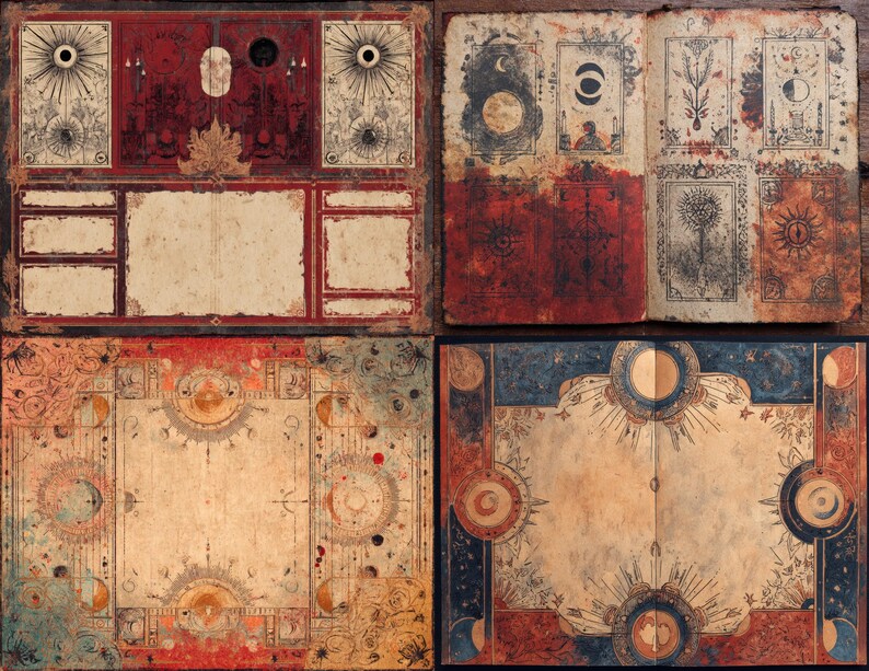 Divination Junk Journal Kit, Tarot 40 Printable Pages, Oracle Scrapbook ...