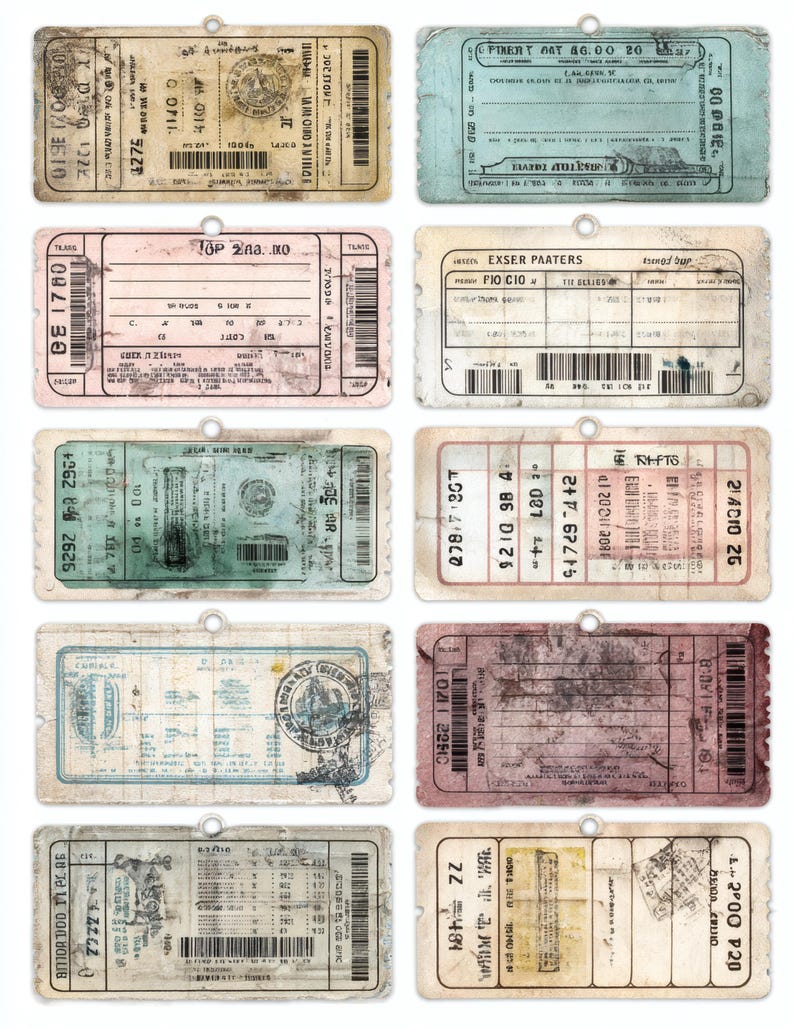 Circus Ticket Printable, Retro Admission Pass Collage Sheet, Junk ...